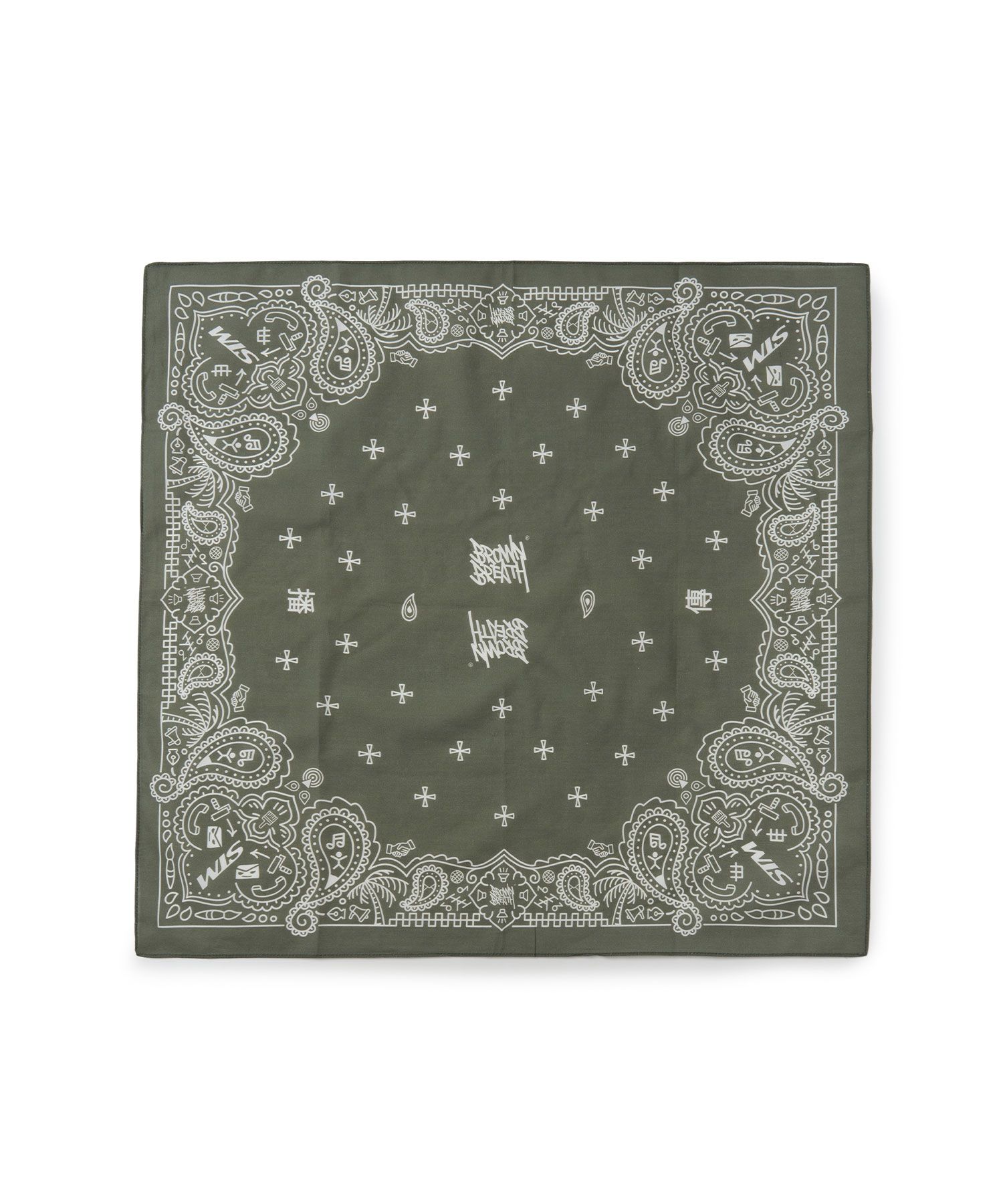 MUSINSA公式 | BROWNBREATH PAISLEY TAG BANDANA - KHAKI