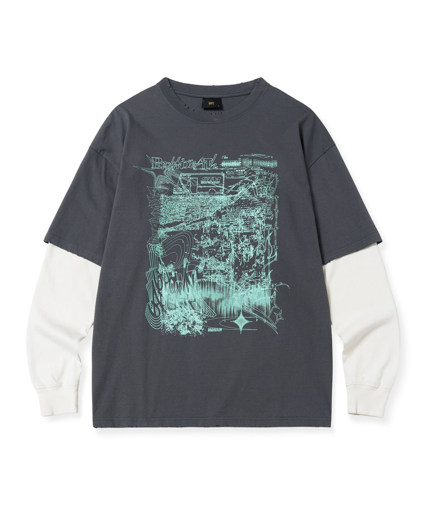 MUSINSA公式 | BROWNBREATH DECAY LAYERED LONGSLEEVE - DARK NAVY