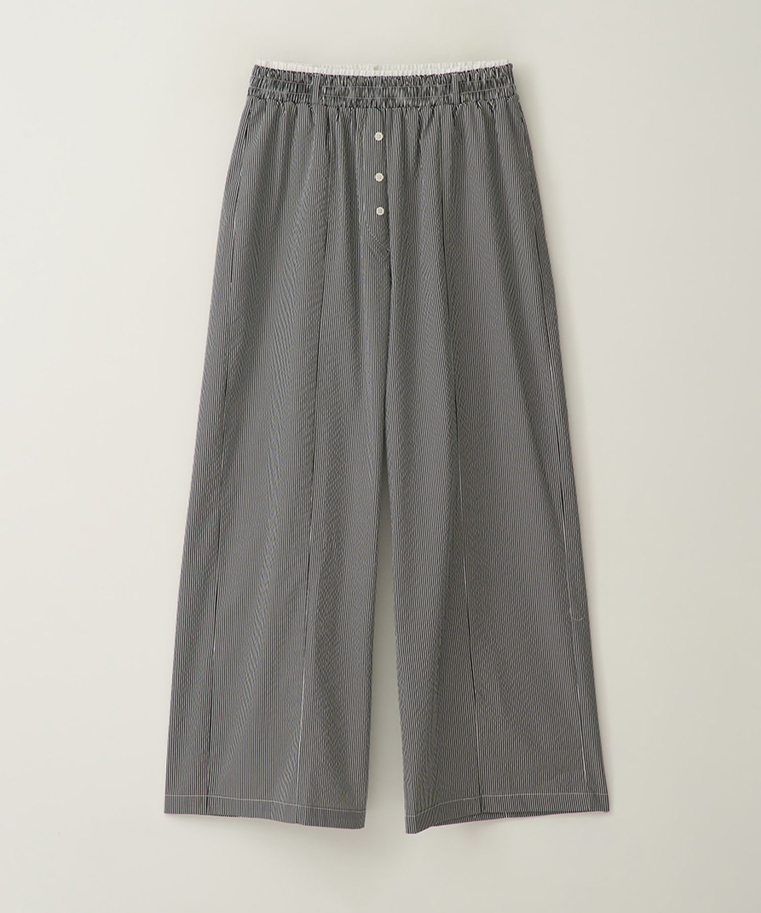 MUSINSA | ODER Striped Boxy Set-Up Pants - Black