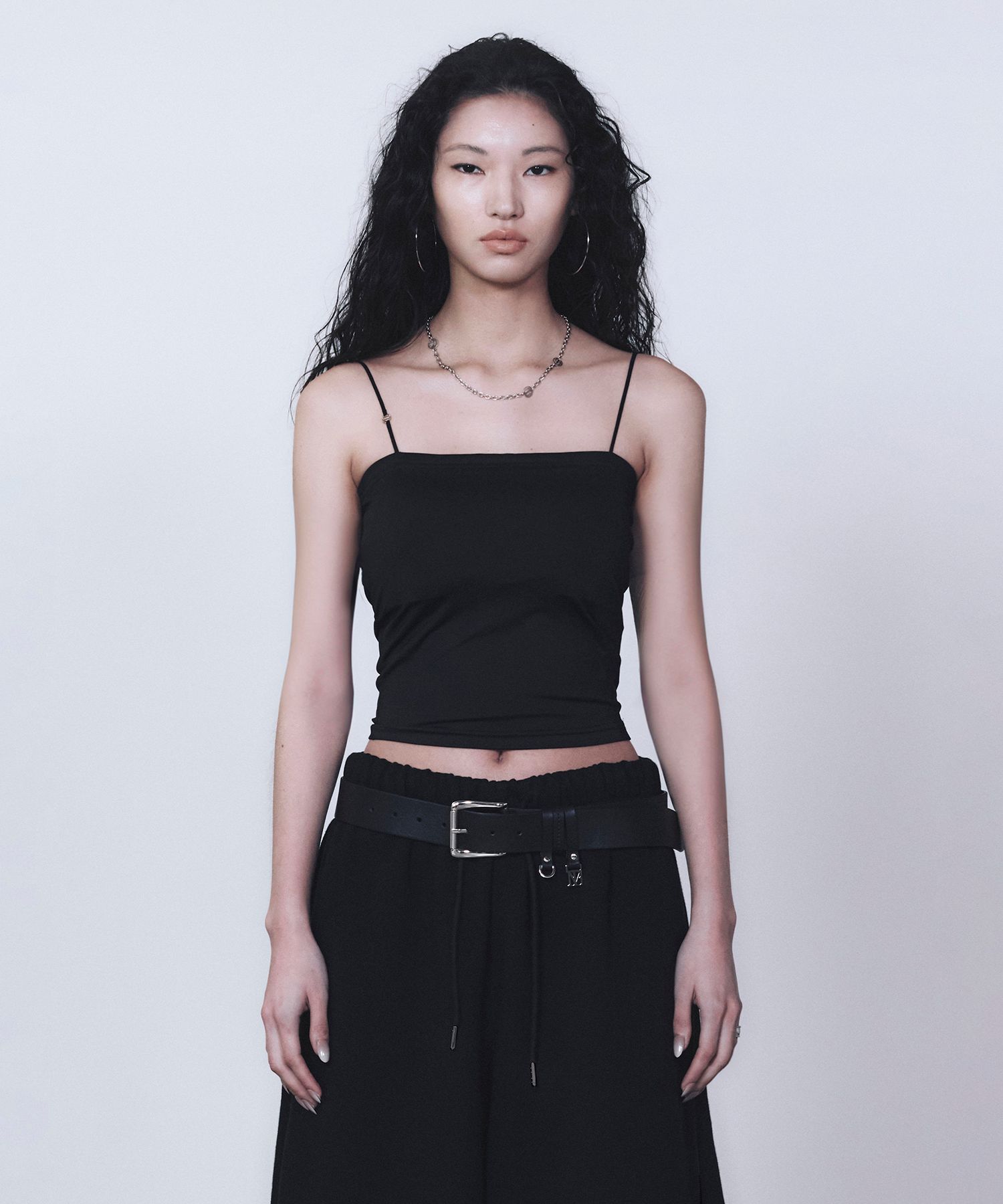 MUSINSA公式 | TREEMINGBIRD Bra Cap Camisole [ Black ]