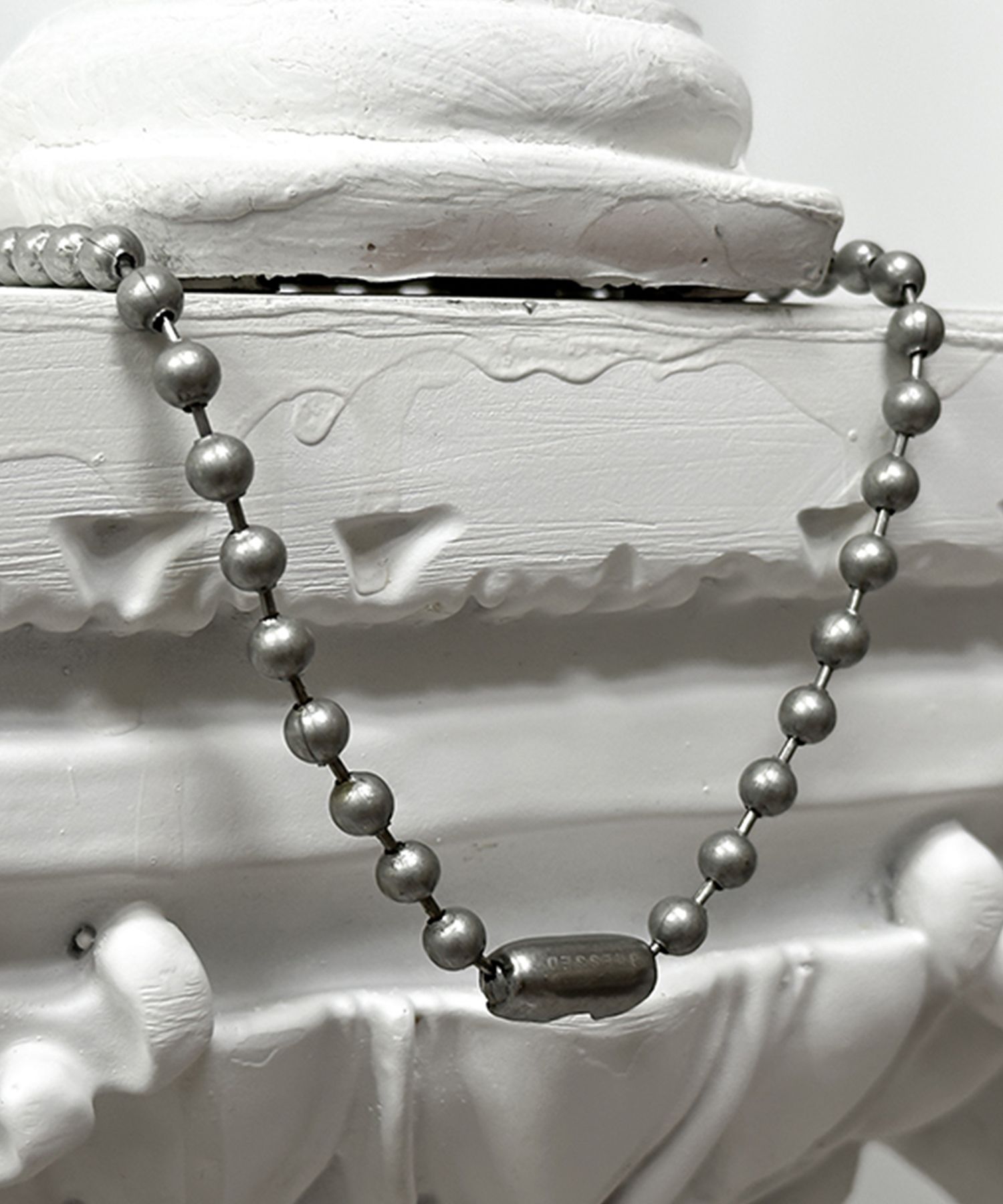 MUSINSA | BLESSED BULLET 6MM BALL CHAIN NECKLACE - DARK SILVER