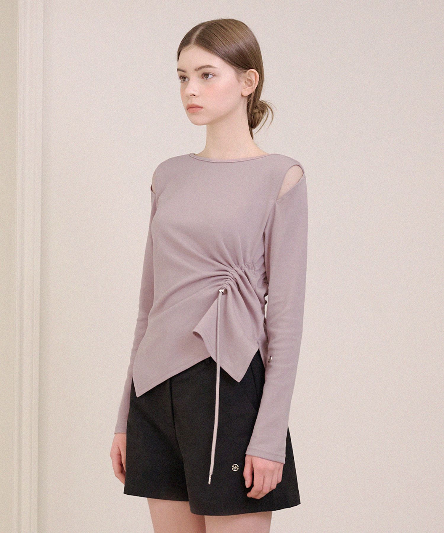 MUSINSA公式 | MICANE Rulve Cut-Out String Tee