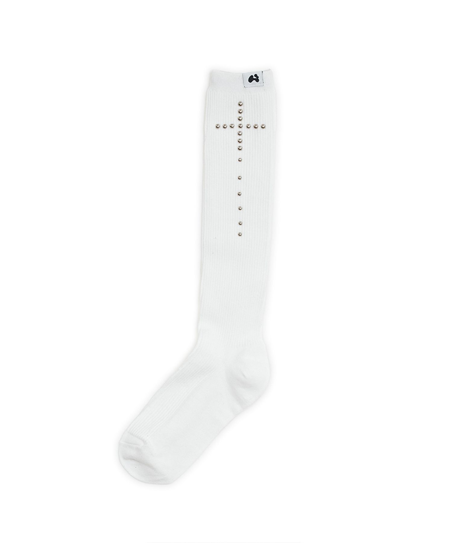 MUSINSA | HUG YOUR SKIN Studded Cross Socks (White)