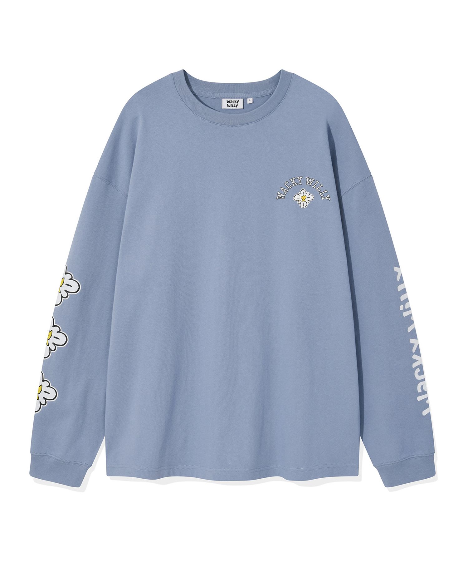 MUSINSA | WACKY WILLY Kiki Arm Graphic Long Sleeve Light Blue