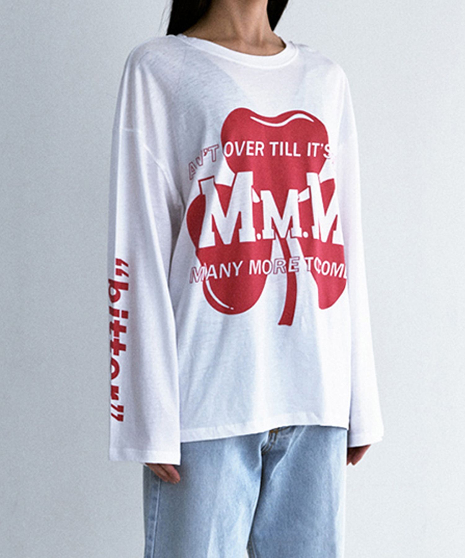 MUSINSA | M.M.M MMM Cotton Long Sleeve Tee_White