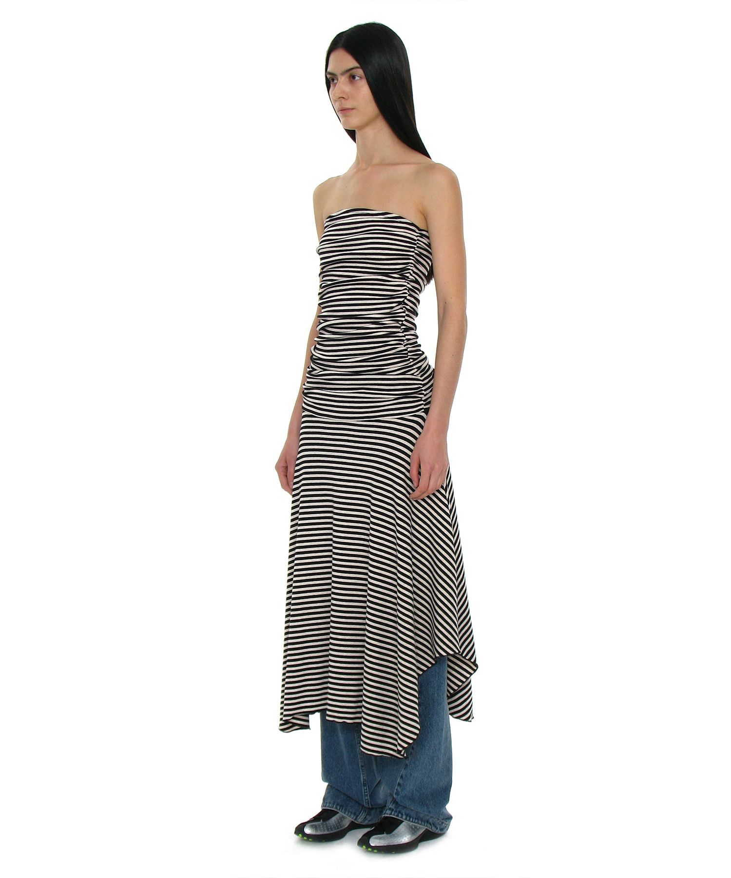 MUSINSA公式 | PARTIMENTO WOMEN PWC Two Way Tube Top Dress_Black Stripe