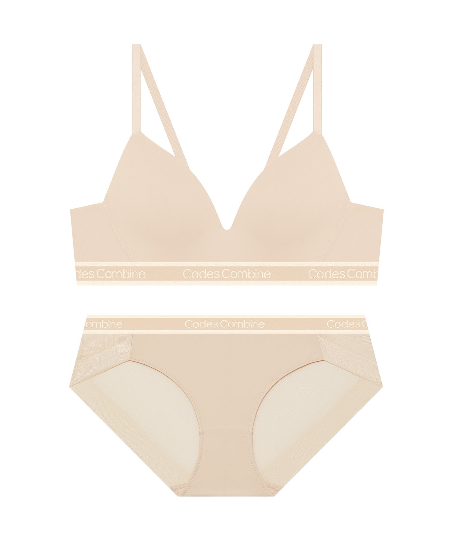 MUSINSA | CODESCOMBINE INNERWEAR Tone-on-tone glam banding no-wire bra ...