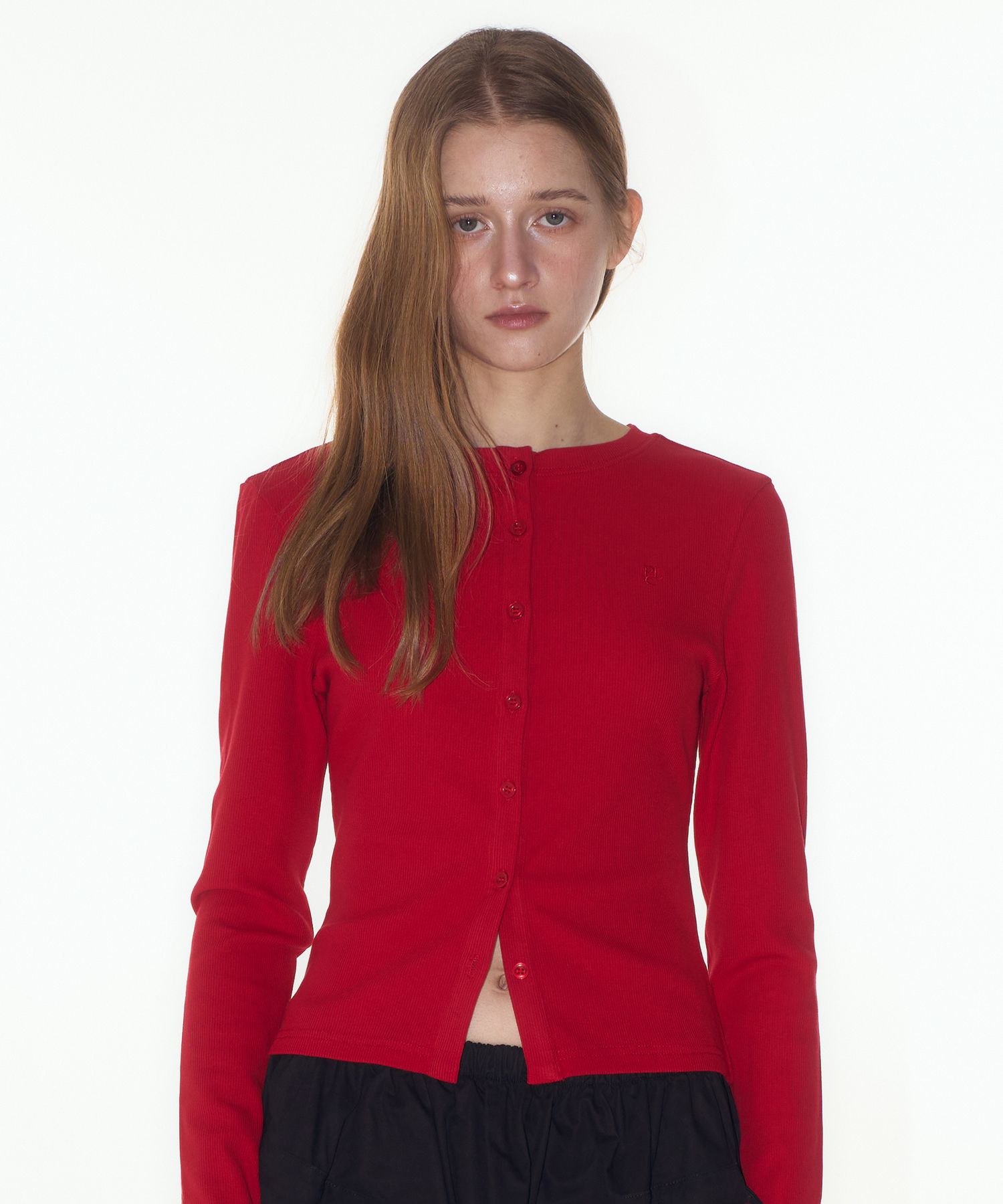 MUSINSA公式 | PLACE STUDIO [Short] Golji Button Up Slim Fit Round Neck Knit Cardigan _3COLOR