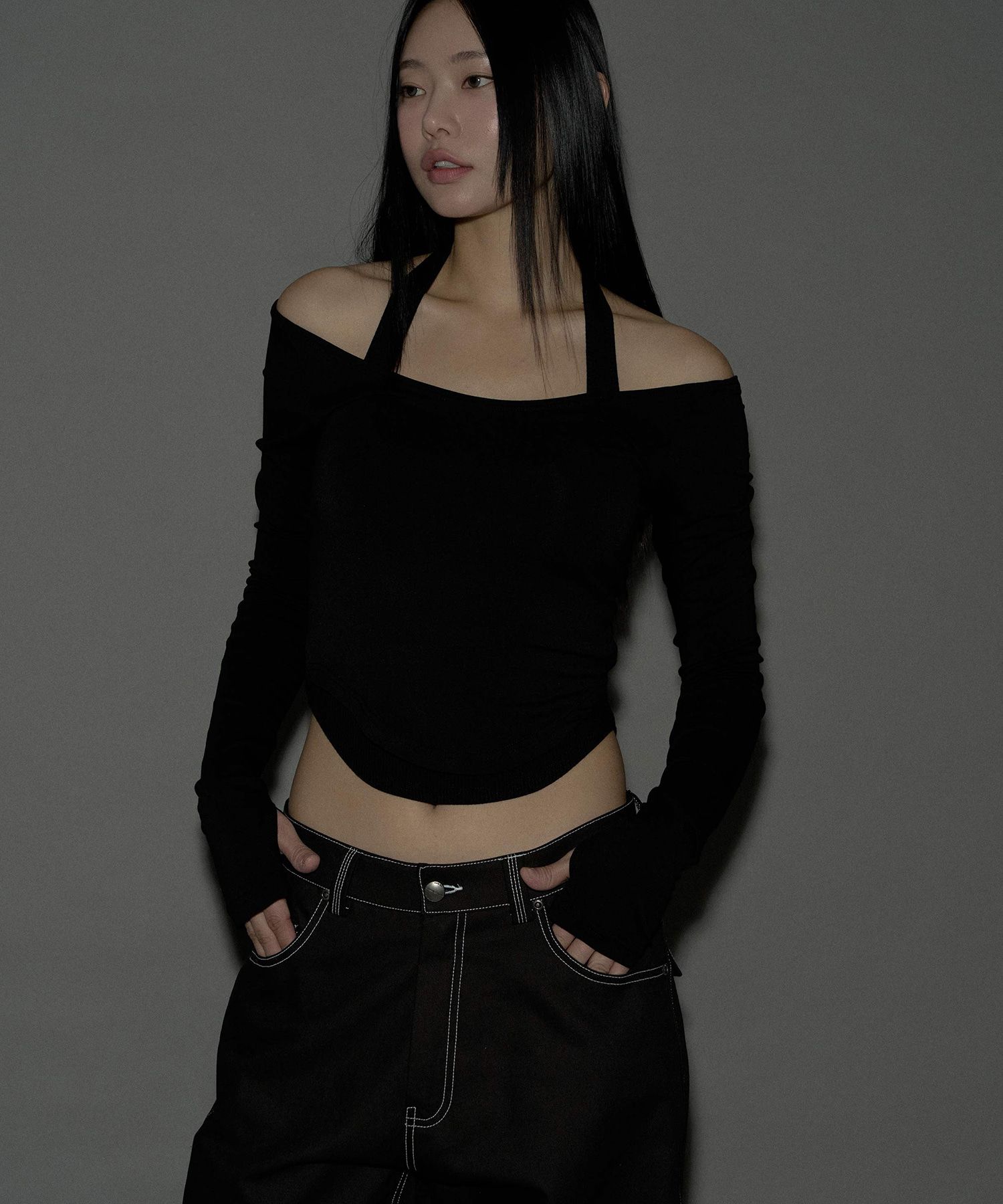 MUSINSA | PLEASENOFOLLOW Jelly Deep Round Top (Black)