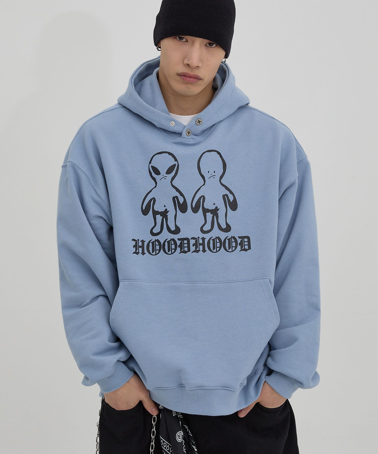 MUSINSA公式 | HOODHOOD Twin Alien Overfit Hood Sky Blue