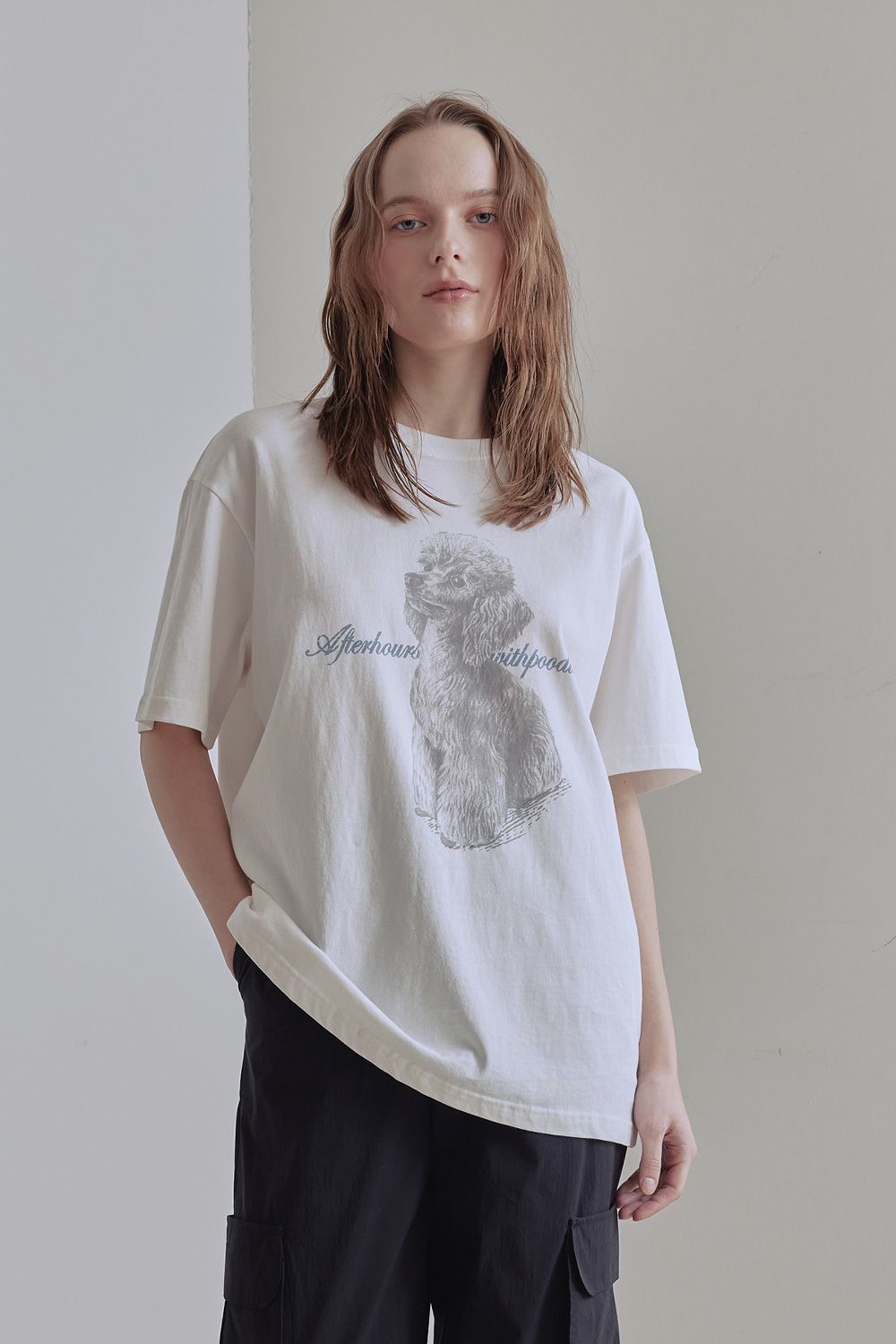 MUSINSA | AFTERHOURS OVERSIZED POODLE GRAPHIC TEE (IVORY)