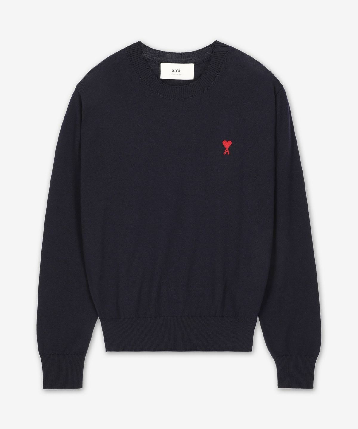 MUSINSA公式 | AMI Red Heart Logo Merino Wool Knit - Night Blue ...
