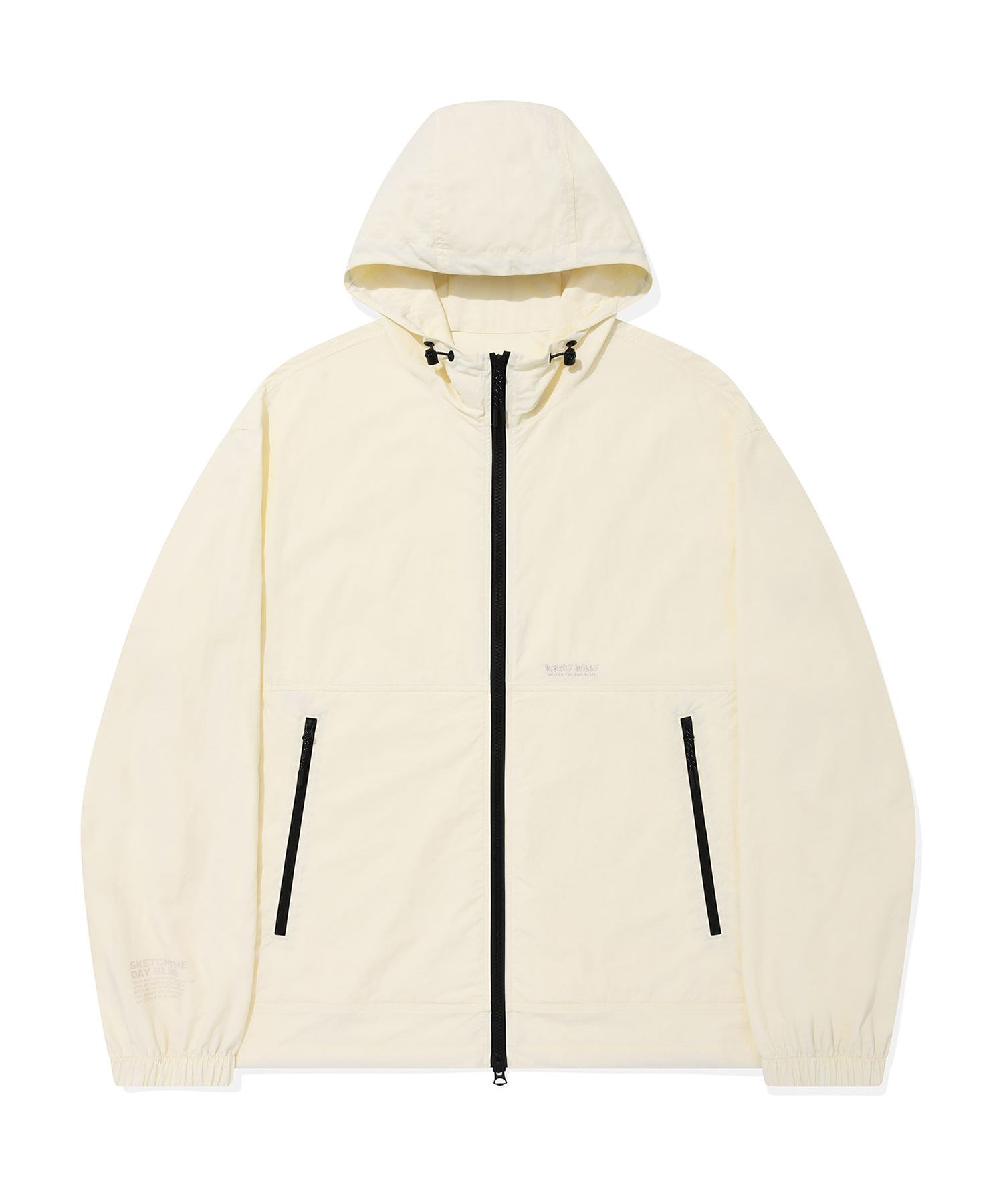 MUSINSA | WACKY WILLY Light Hood Windbreaker Cream
