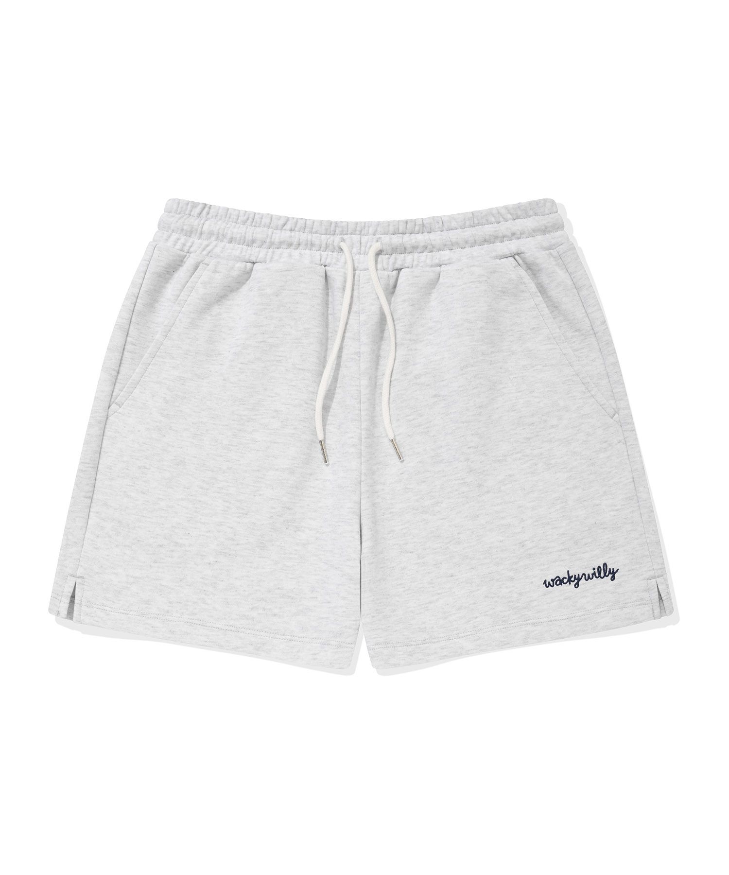 MUSINSA | WACKY WILLY Women's typo logo sweat shorts light grey