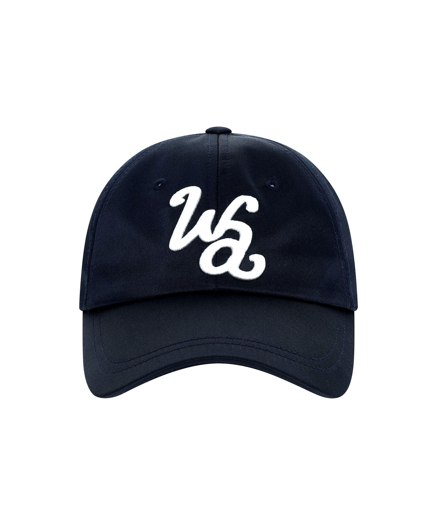 MUSINSA | WACKY WILLY Leo Satin Ball Cap Navy