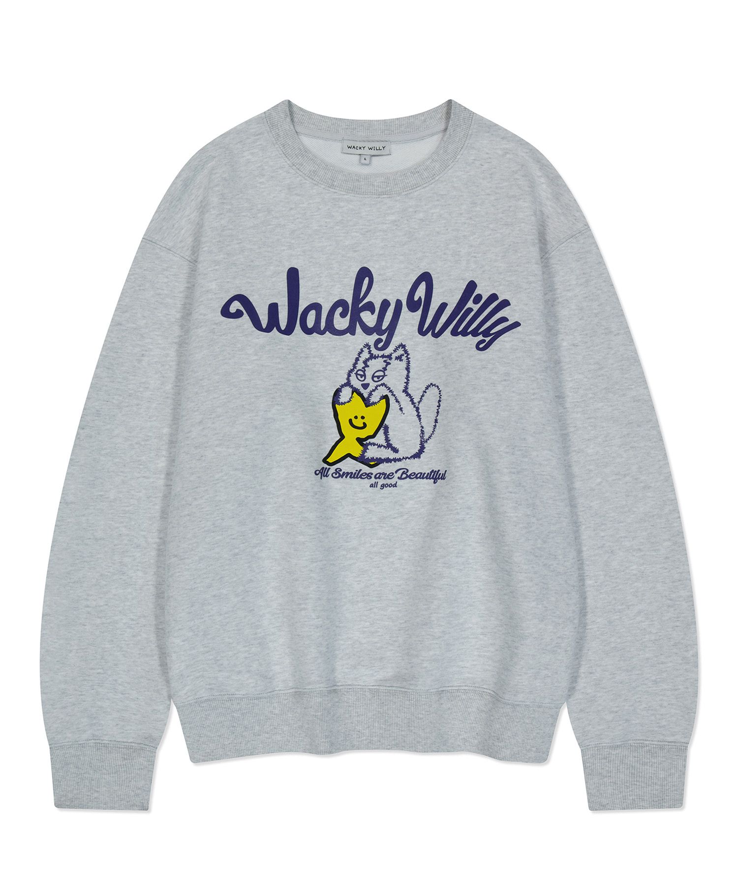 WACKY WILLY 小黃人貓咪大學T (淺灰色) (Creatrip)