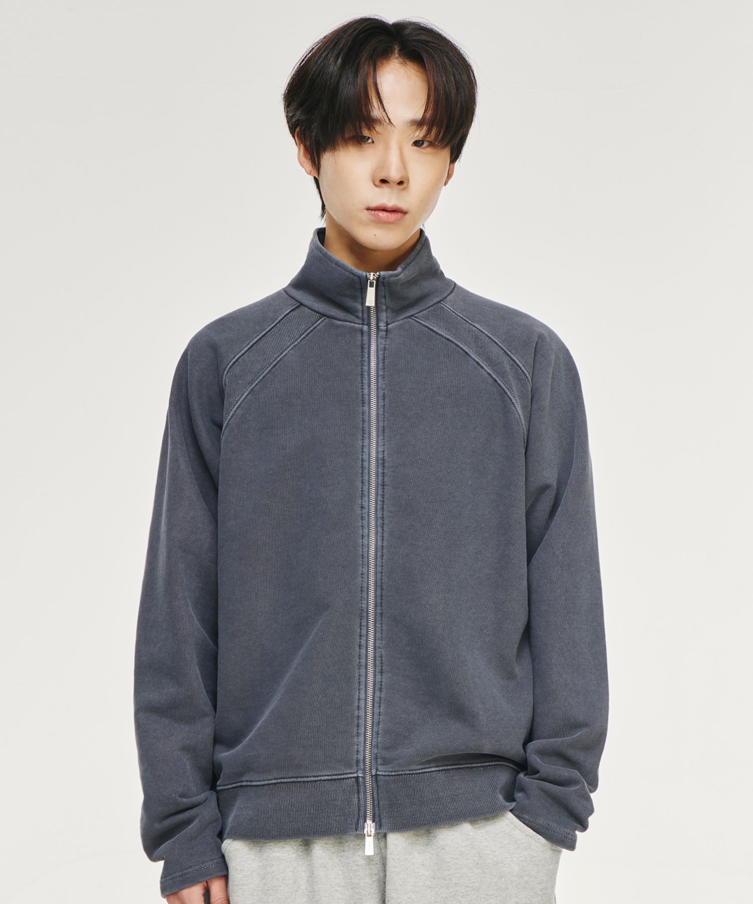 MUSINSA | SIGNATURE Pigment Cotton Track Jacket [Dark Blue]