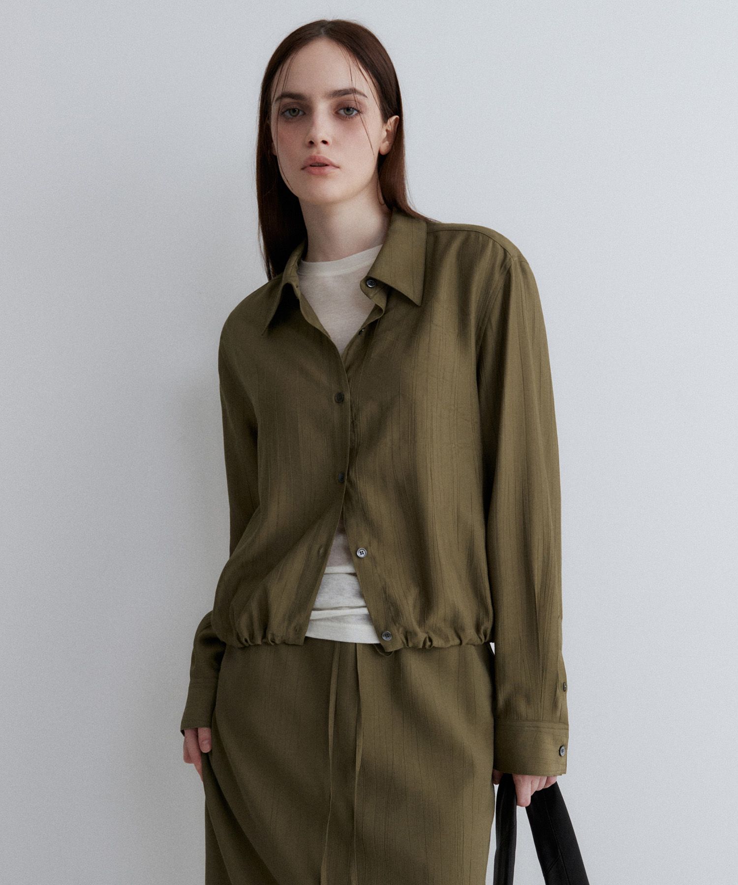 MUSINSA公式 | SUARE WOMEN (WOMEN)BREEZE STRING CROP SHIRT KHAKI