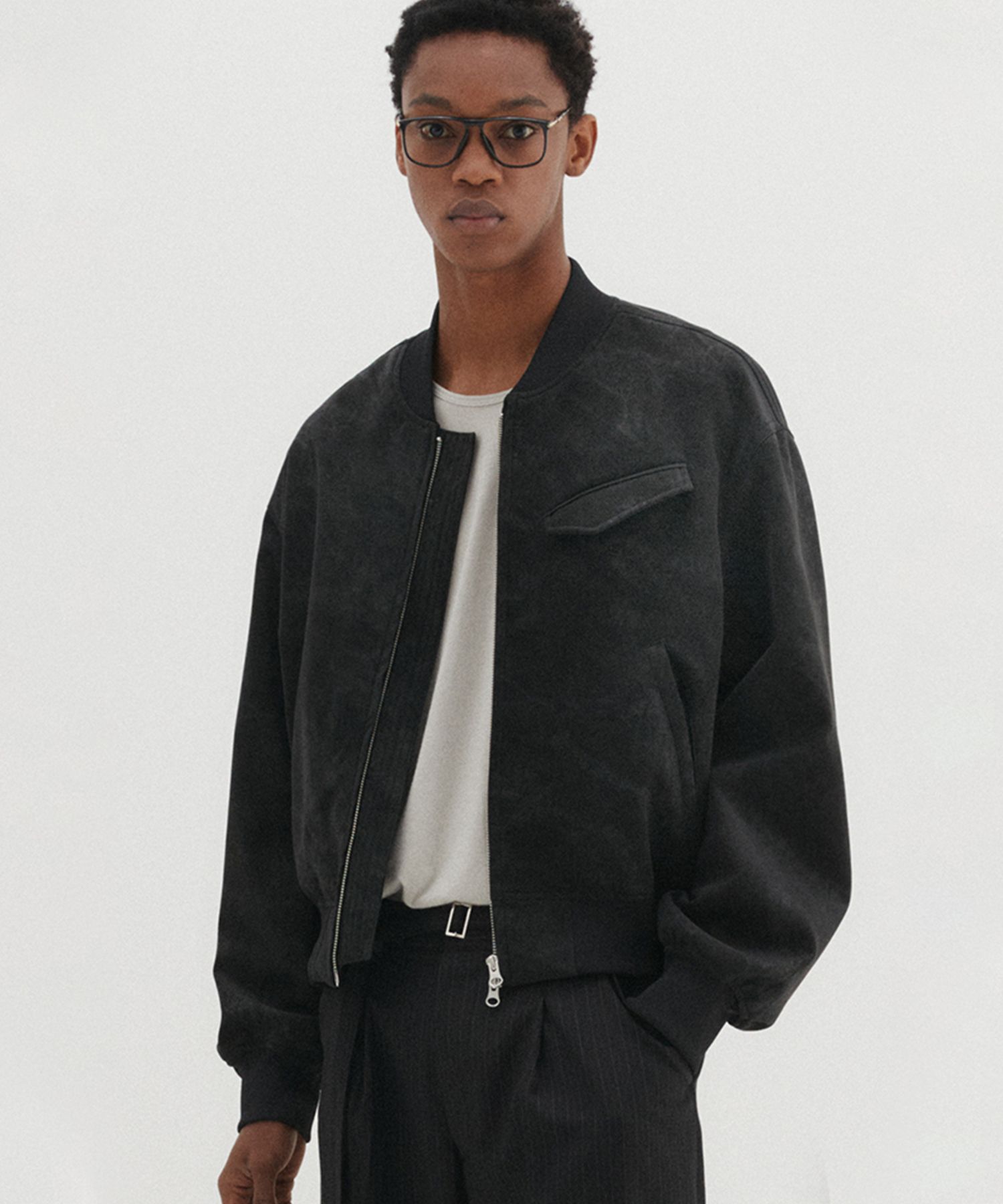 MUSINSA | DNSR Luminous Crop MA-1 Black