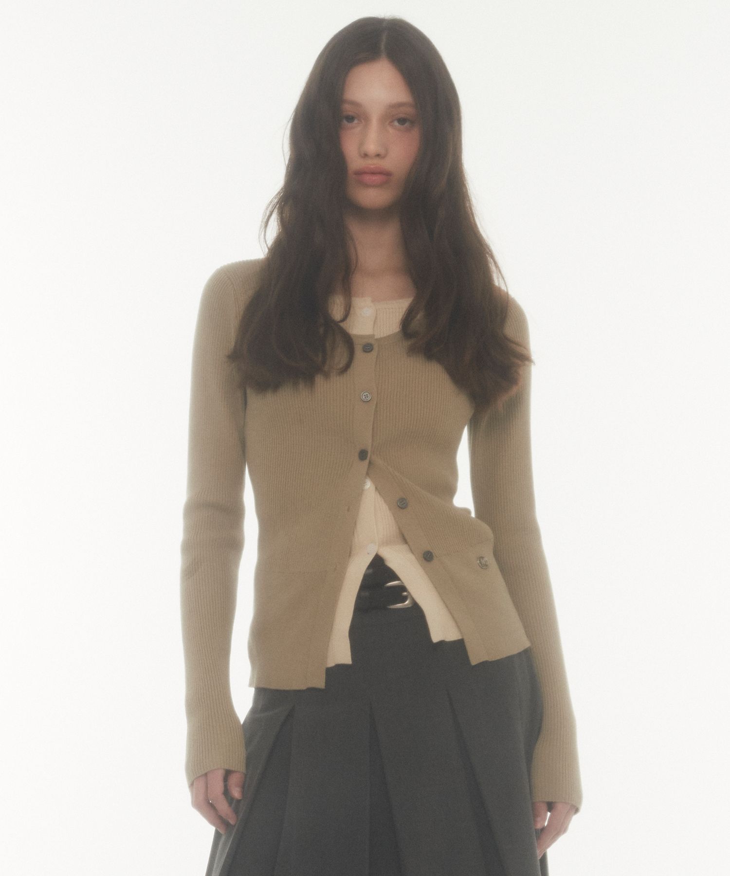 MUSINSA公式 | MIDNIGHT MOVE 2 color cardigan (beige)