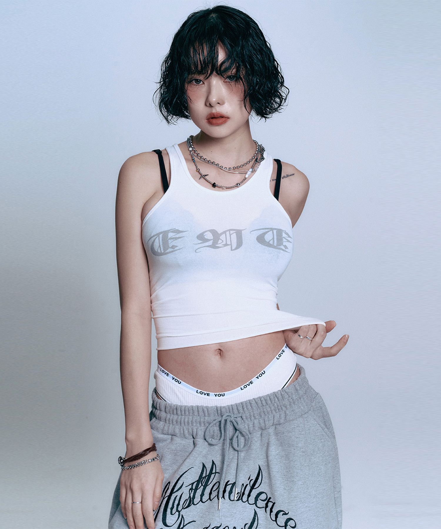 MUSINSA公式 | EASY NO EASY ENE See-through Sleeveless - White