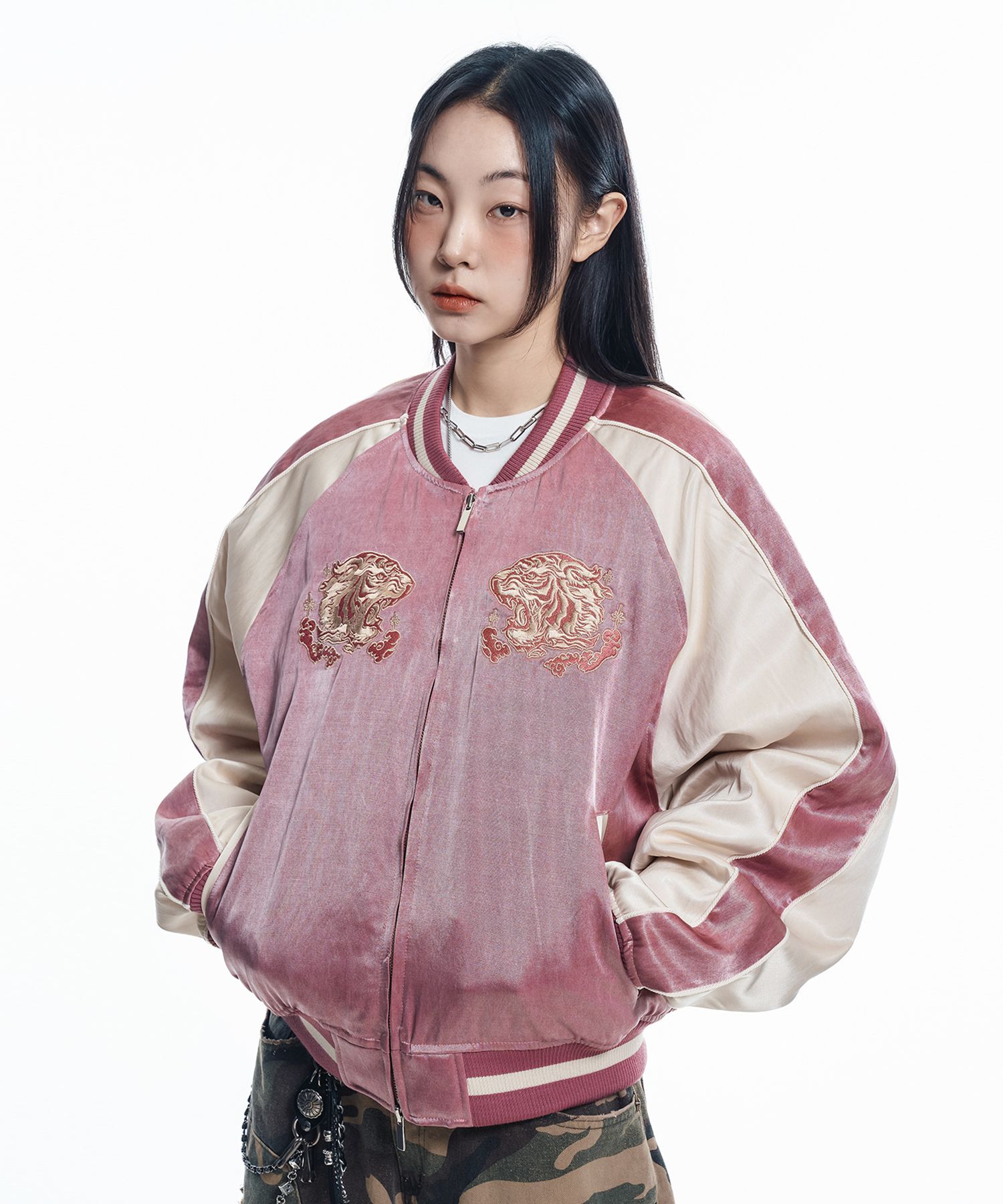 MUSINSA公式 | EASY NO EASY Washed Crop Scarf - Pink