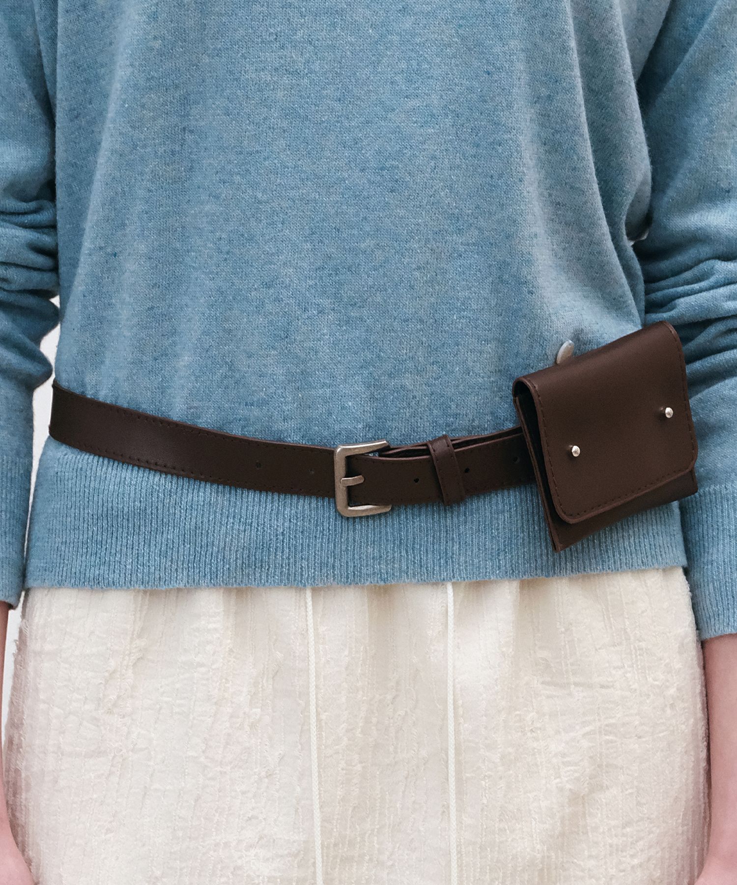 MUSINSA | LOEIL Classic Square Belt Bag - Brown