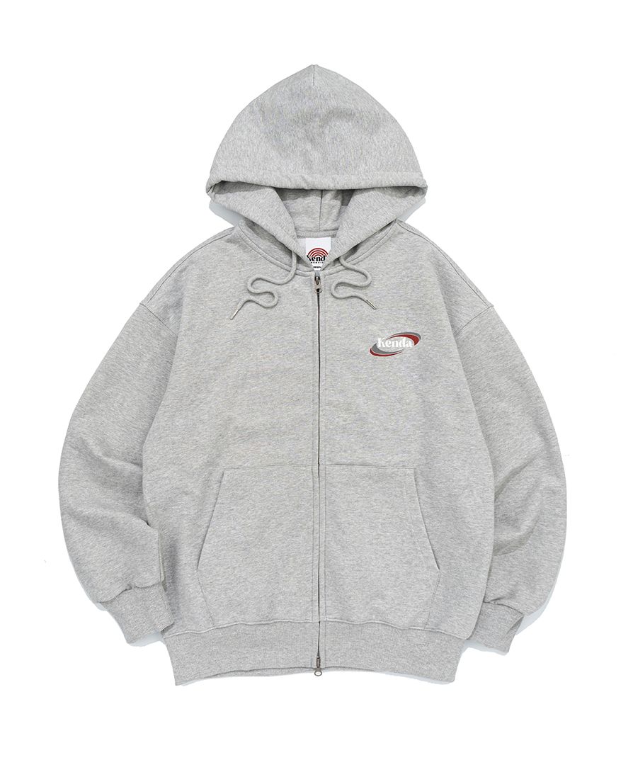 MUSINSA | KENDA DOUBLE SLASH LOGO HOOD ZIP-UP (MELANGE)