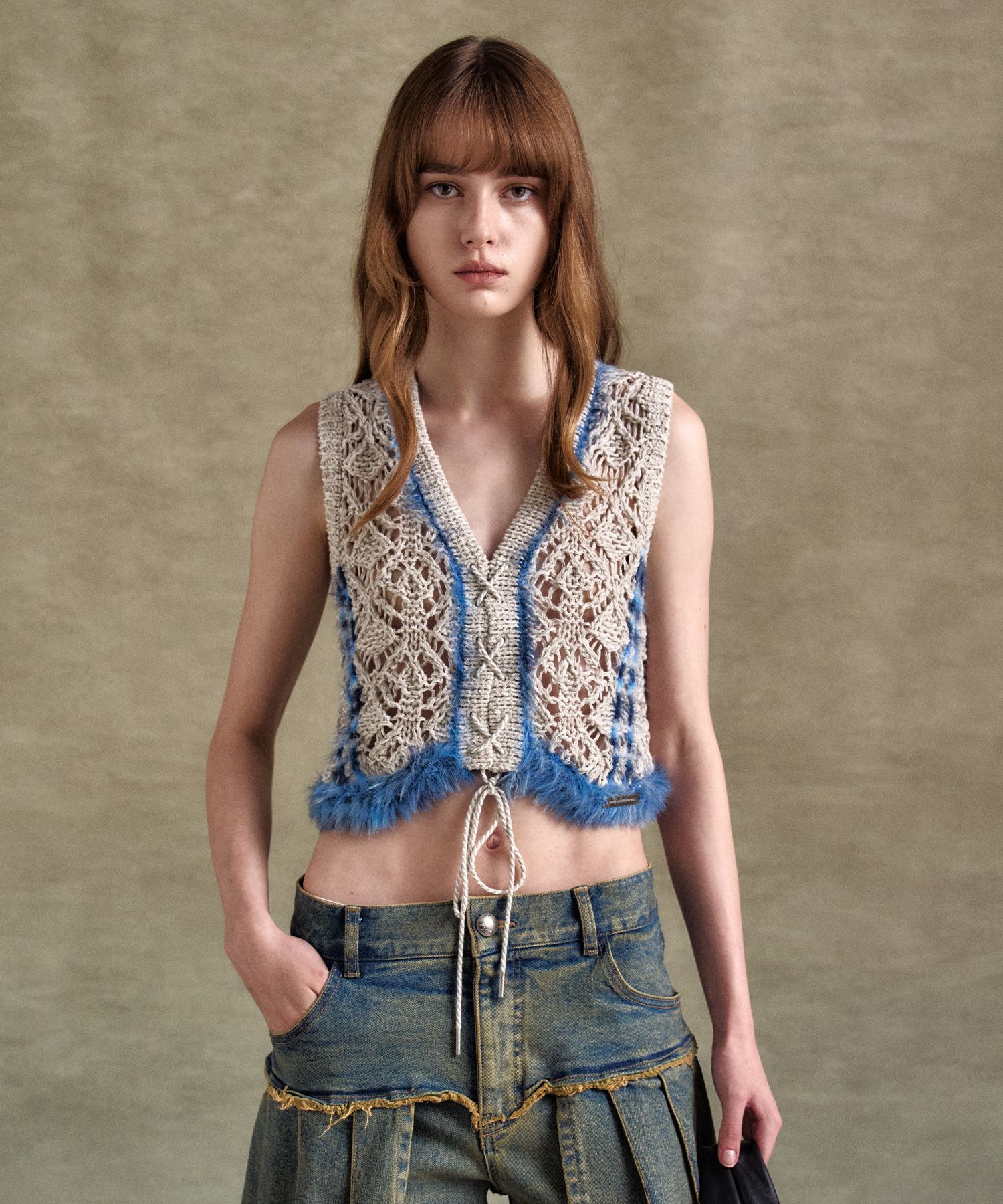 MUSINSA | ANDERSSON BELL FOR WOMEN Western lace up knit vest atb1318w ...