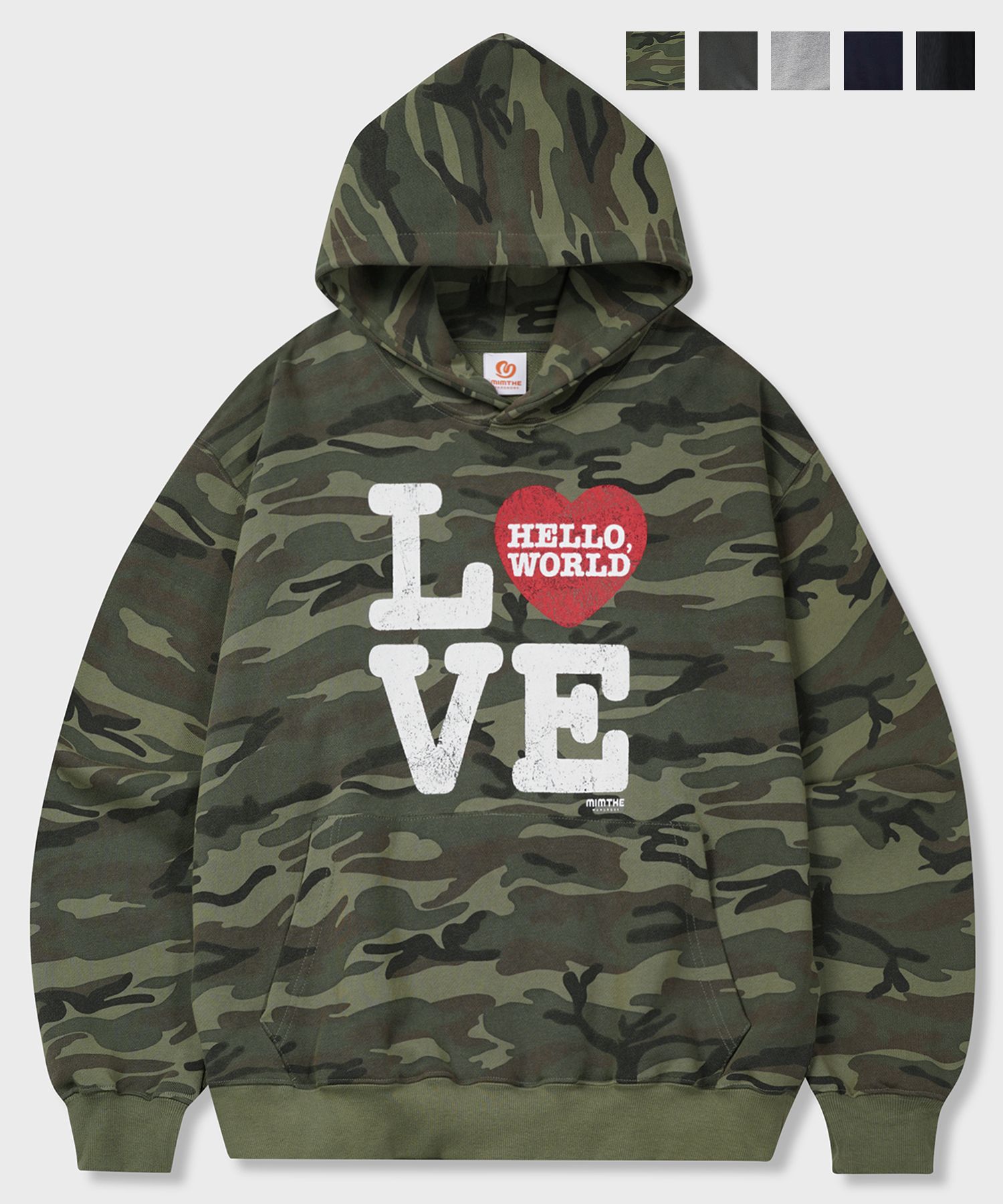 MUSINSA公式 | MIMTHEWARDROBE Hello World LOVE Hoodie_Camo