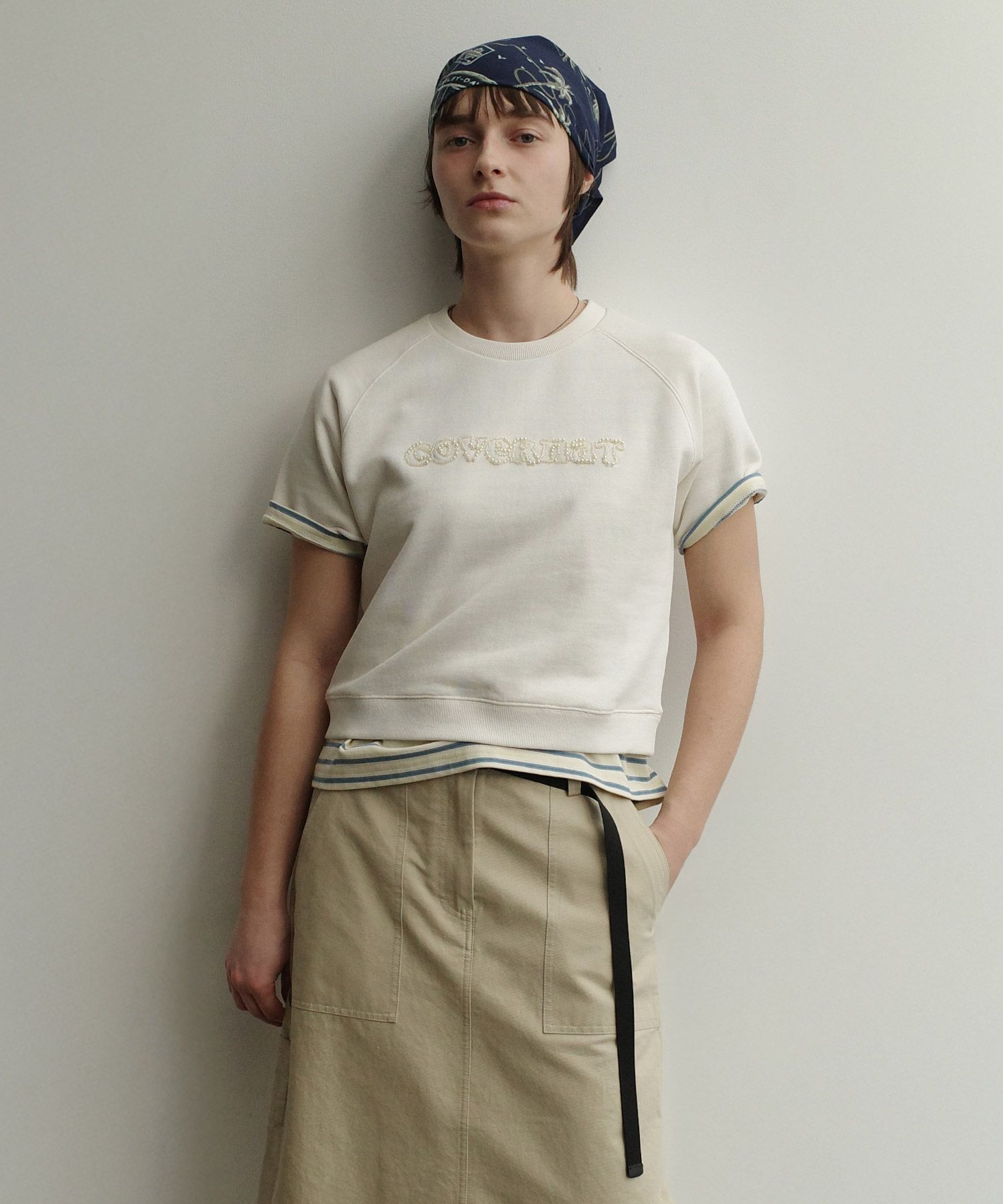 MUSINSA公式 | COVERNAT WOMAN Women's Crop Pearl Cooper Logo Half Man to ...