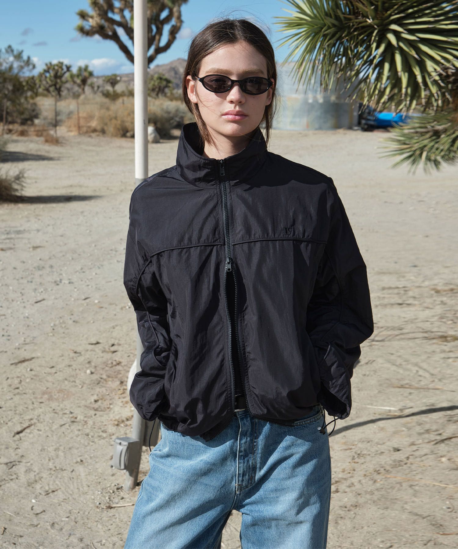 MUSINSA | LOW CLASSIC Lc NYLON JACKET_BLACK_LC251JP01BK