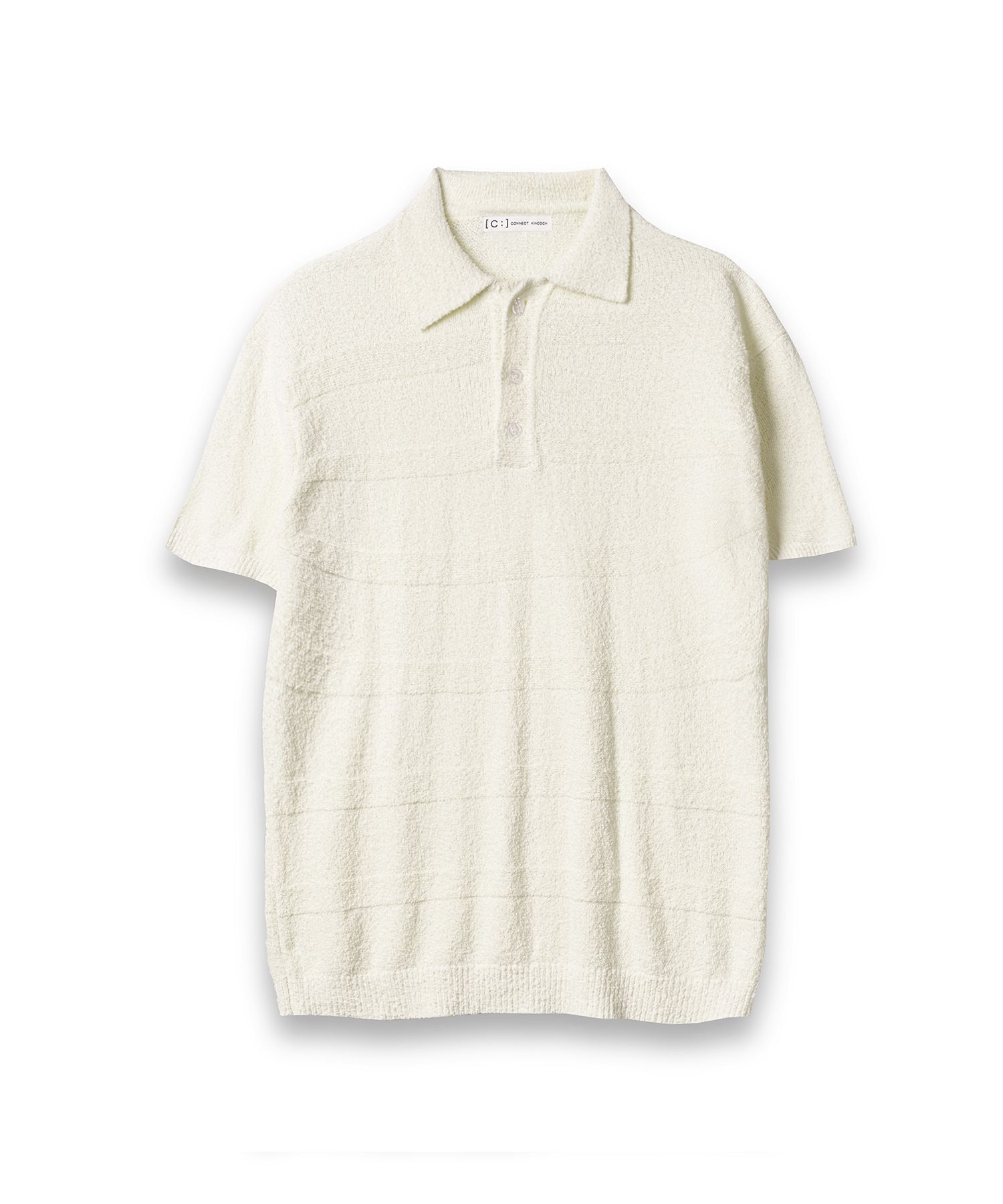 MUSINSA | CONNECT KINLOCH Terry Button Collar Short Sleeve Knit (Ivory)