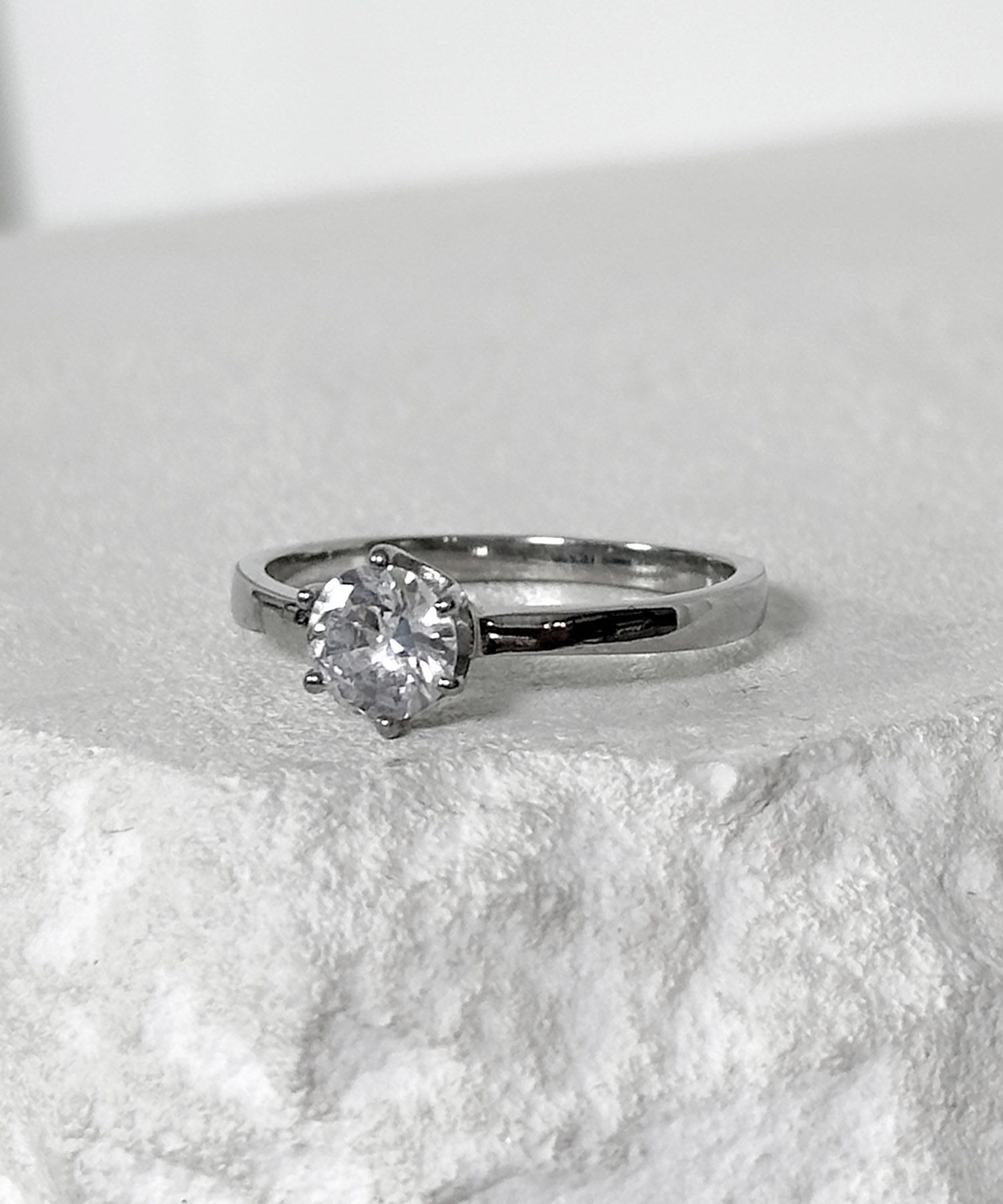 MUSINSA | BLESSED BULLET ss-zirconia one point ring-silver