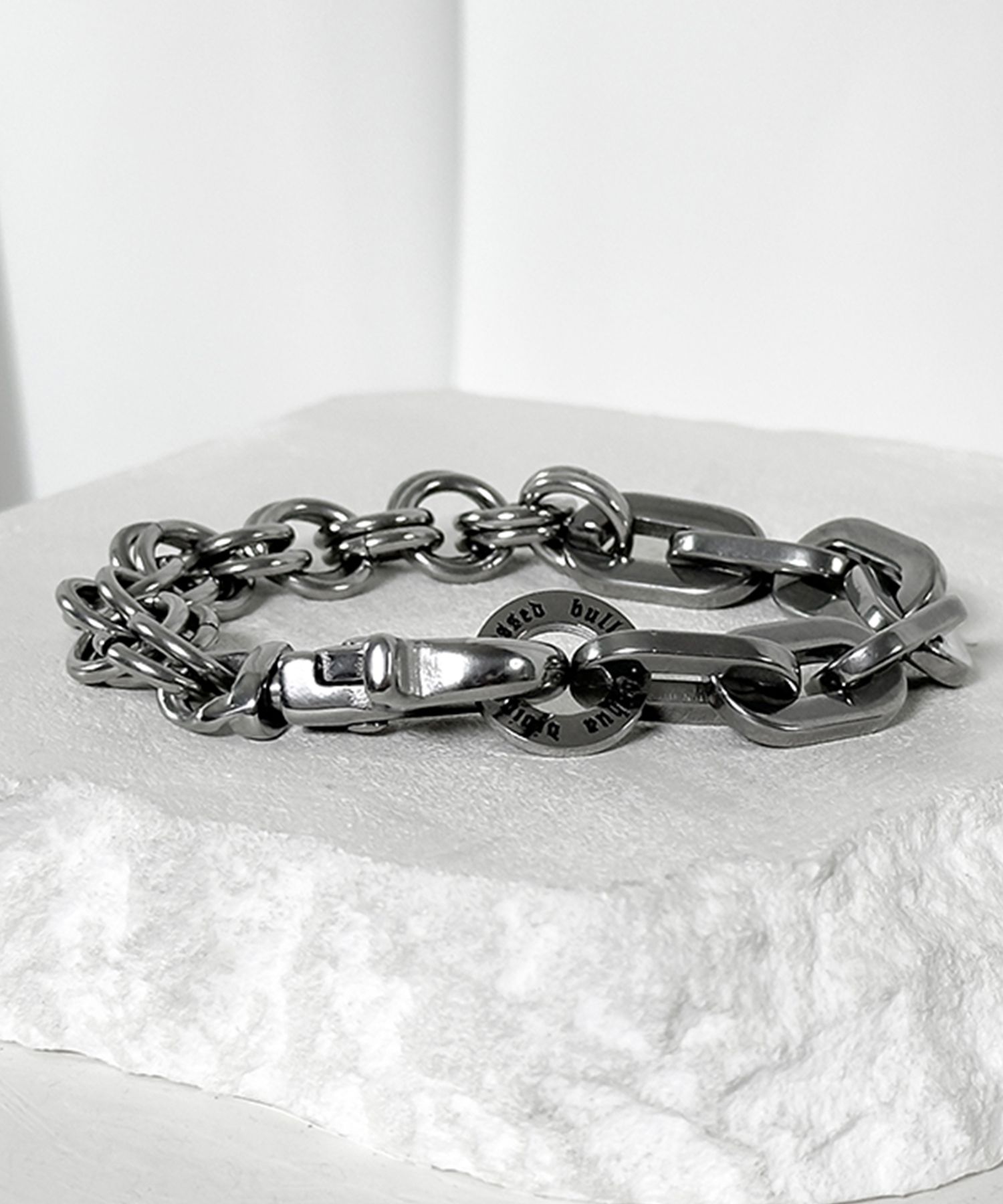 MUSINSA公式 | BLESSED BULLET ss-A RBox x Double Chain Bracelet-Silver