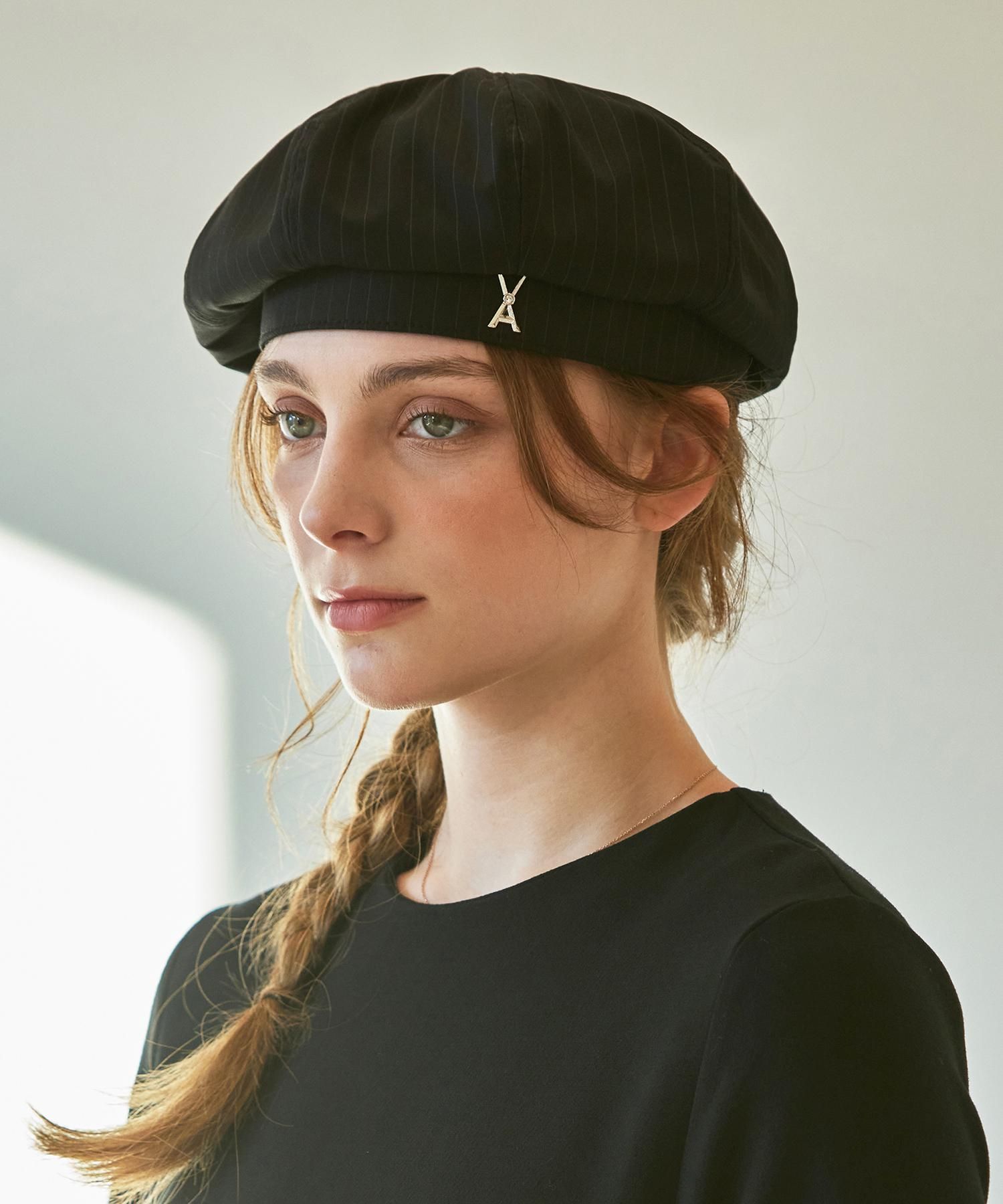 MUSINSA | VARZAR VA Cubic Stud Octagon Beret Black
