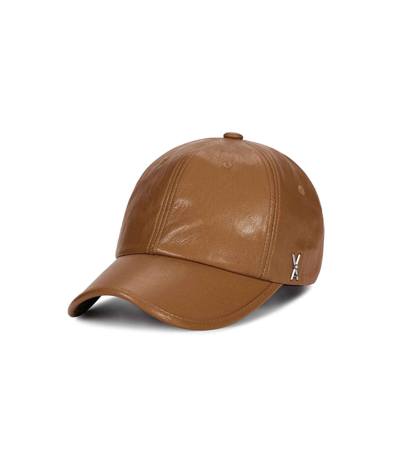 MUSINSA公式 | VARZAR VA Cubic Stud Vegan Leather Ball Cap Camel
