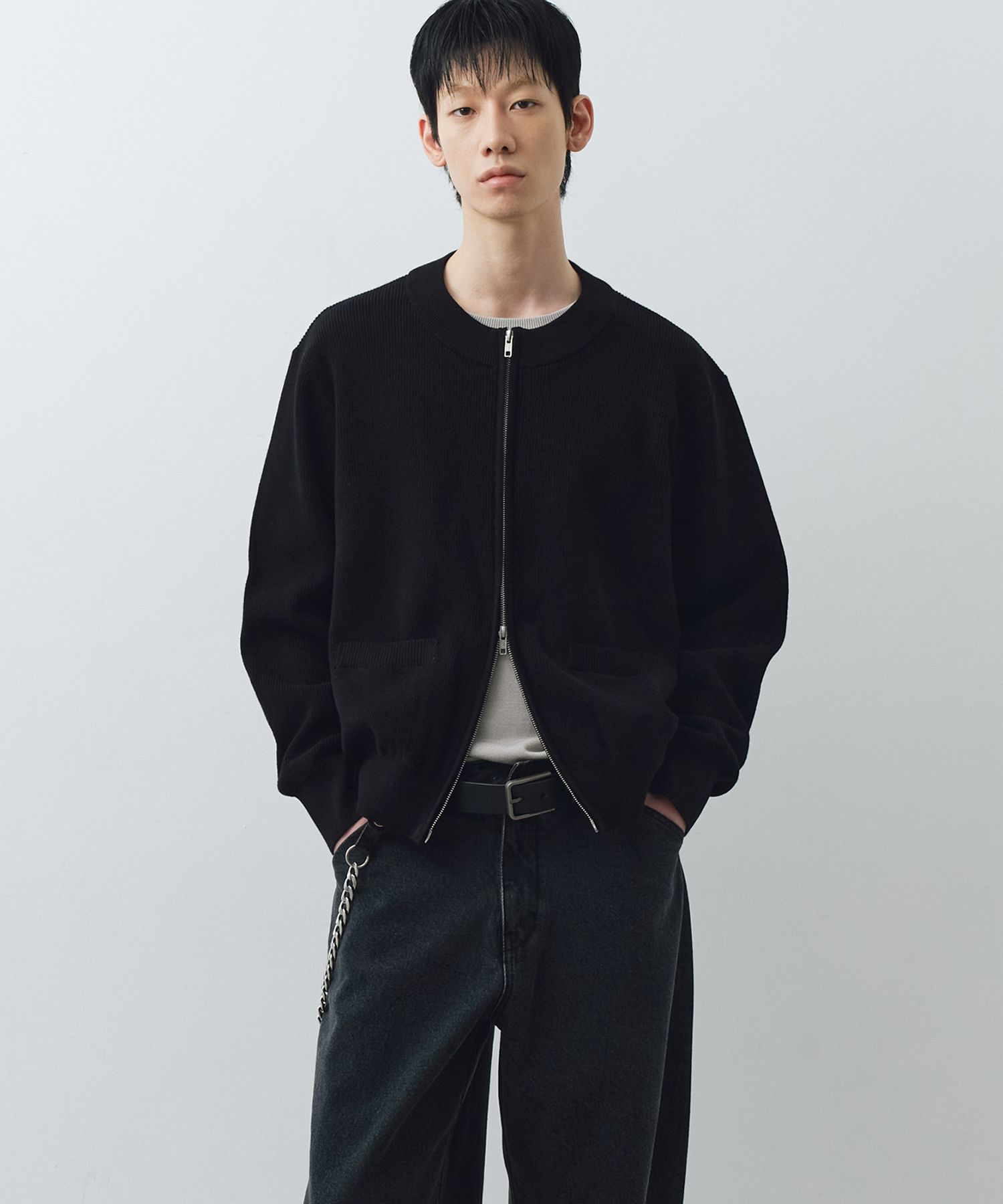 MUSINSA | BIG UNION Work Knit Jacket (Black)