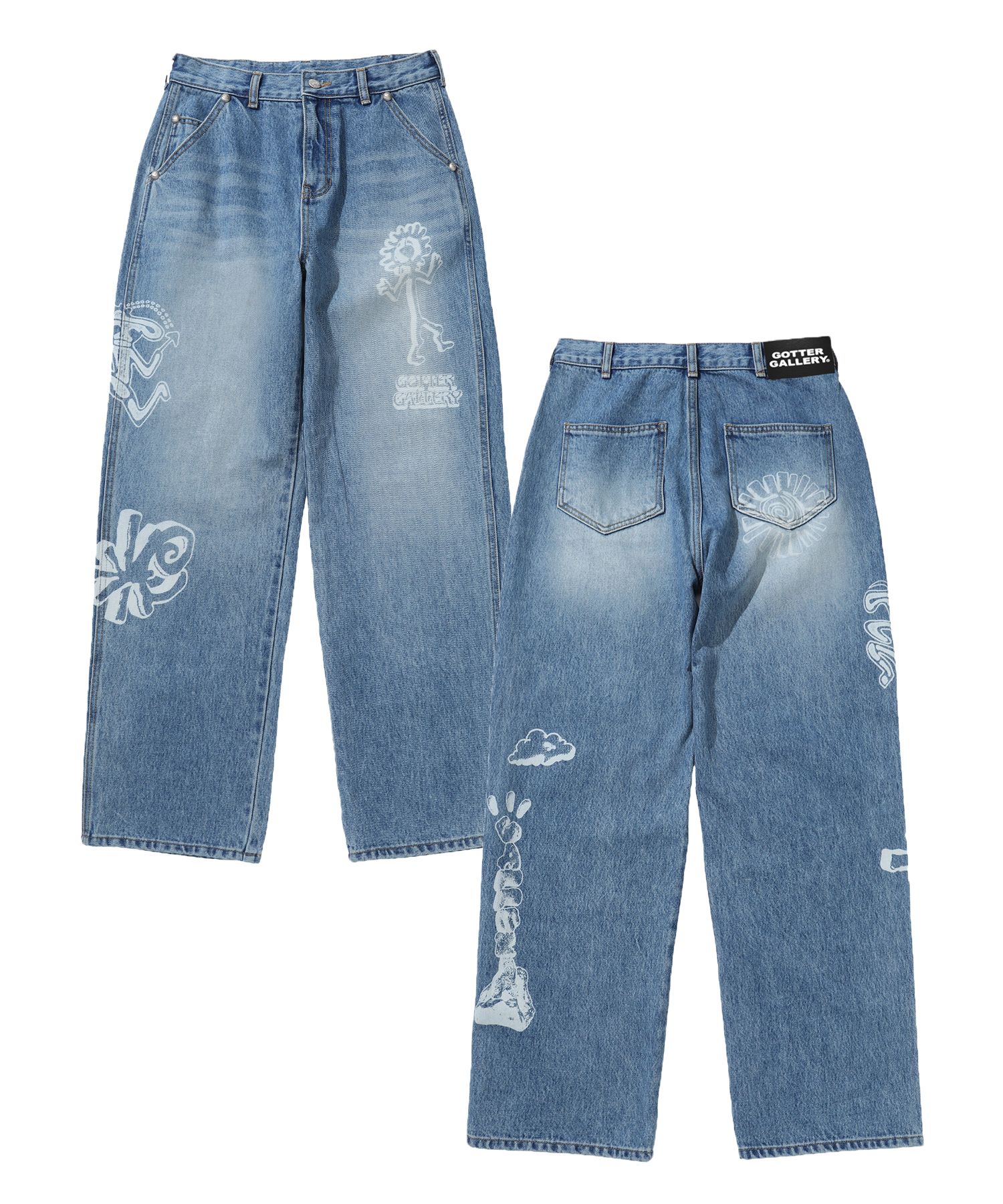 MUSINSA | GOTTER GALLERY ETHNIC DOODLE DENIM PANTS_SB