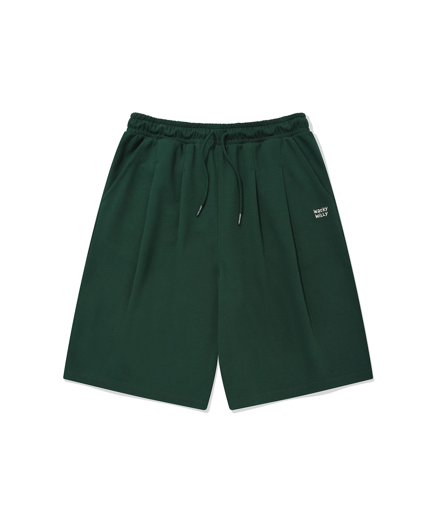 MUSINSA | WACKY WILLY Two Tuck Bermuda Sweat Shorts Green