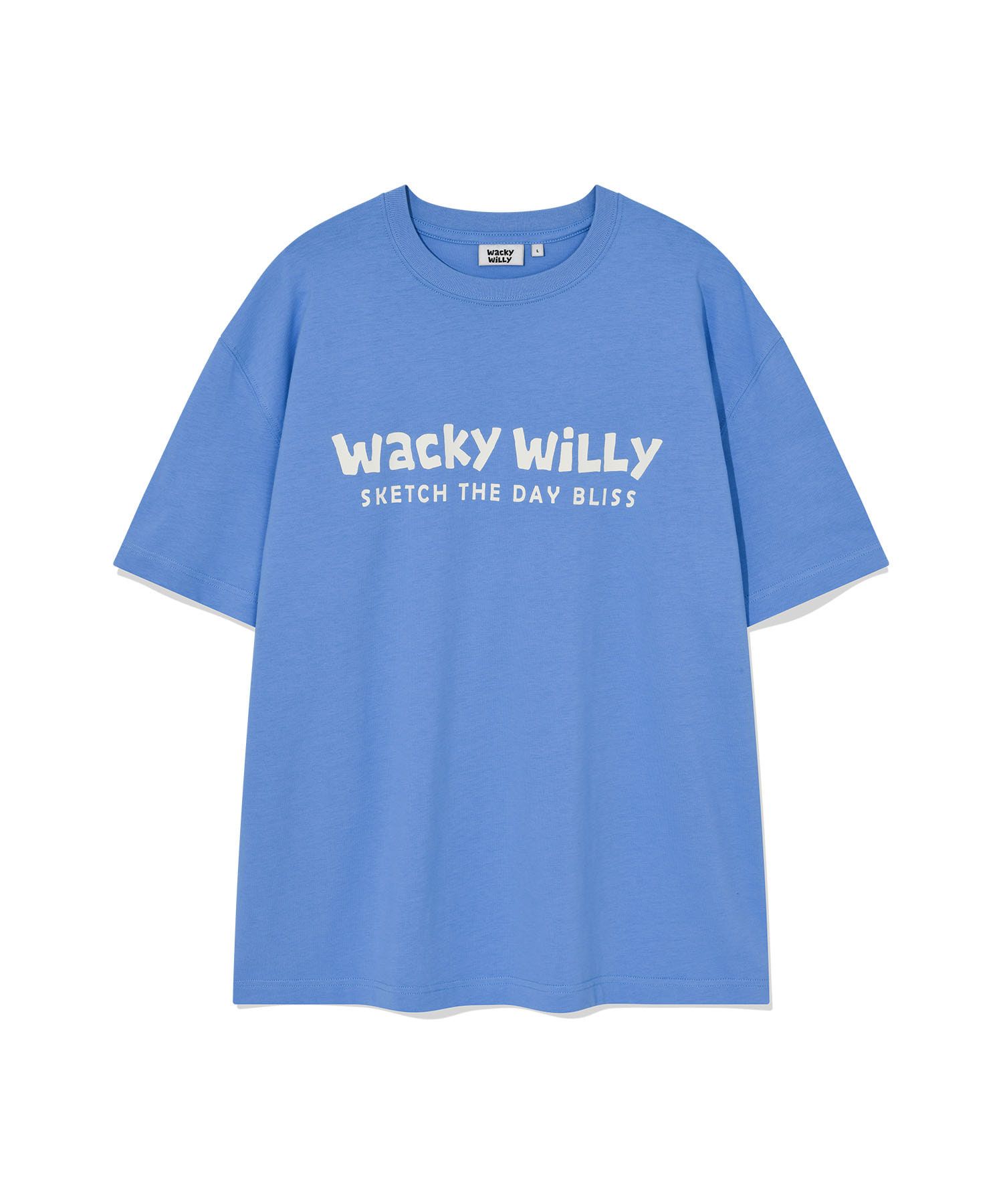 MUSINSA | WACKY WILLY Big typo short sleeve t-shirt blue