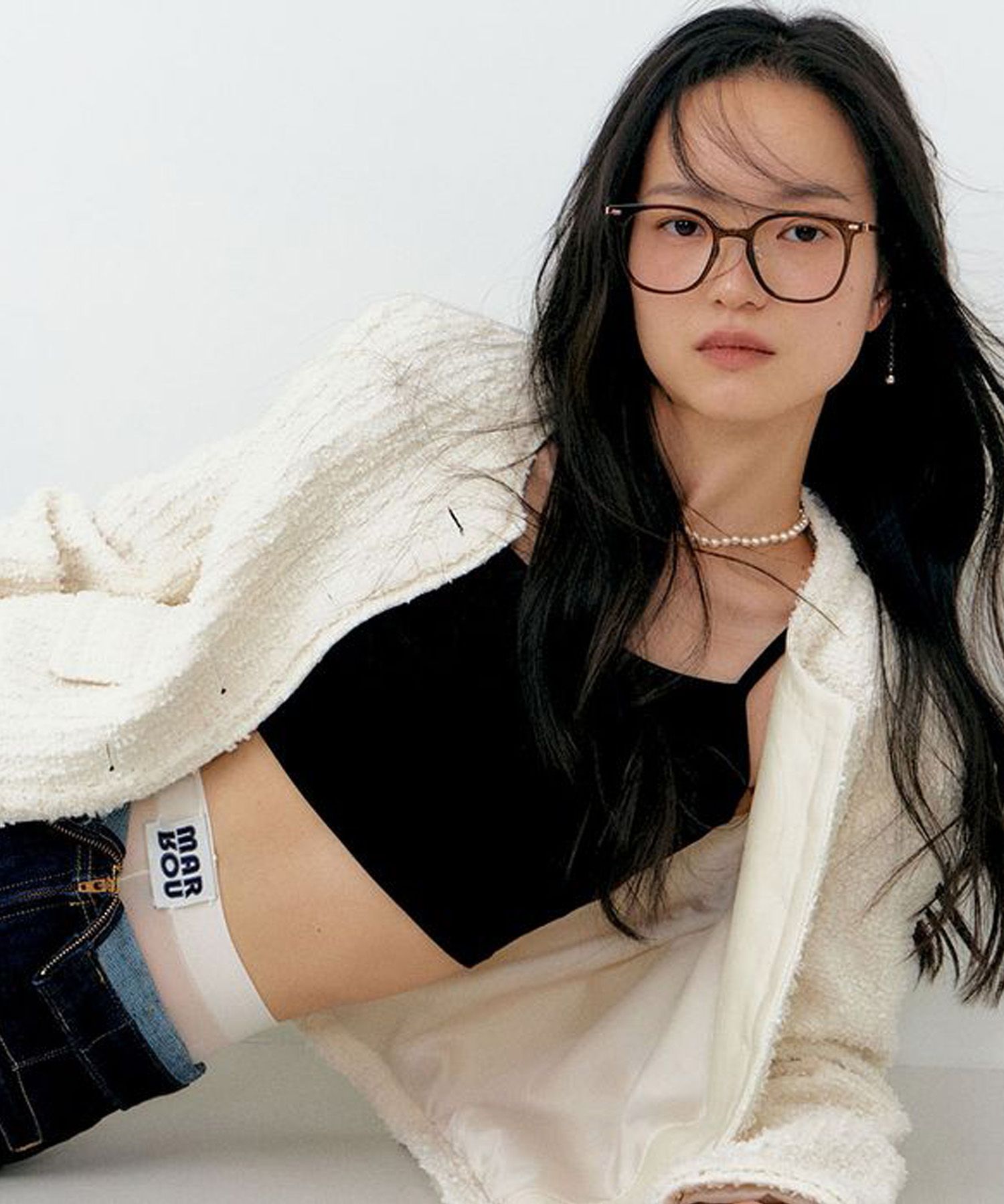 MUSINSA公式 | MARRON EDITION 25 Spring_ Cream Cotton Tweed Blazer