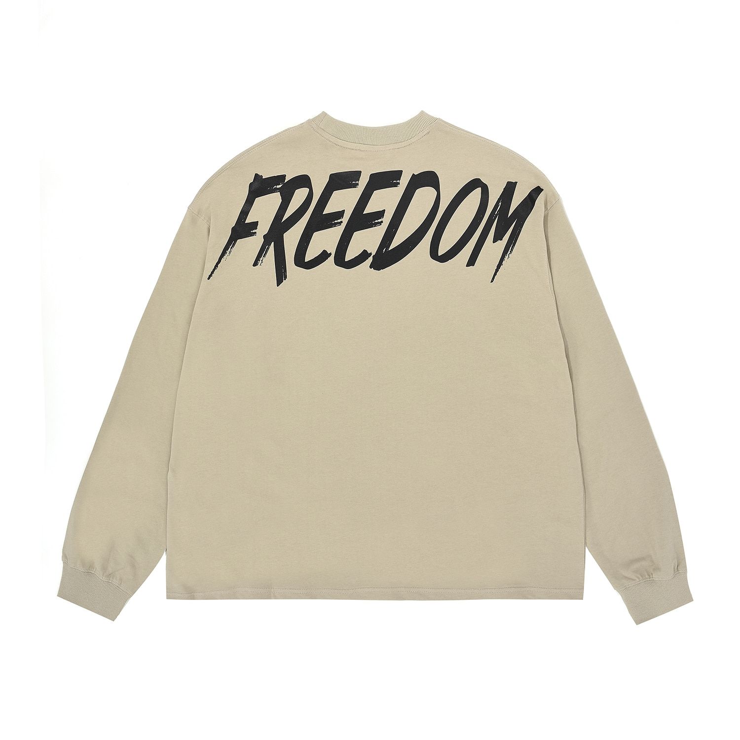 MUSINSA | FREEDOM Freedom Back Print Long Sleeve (Beige)