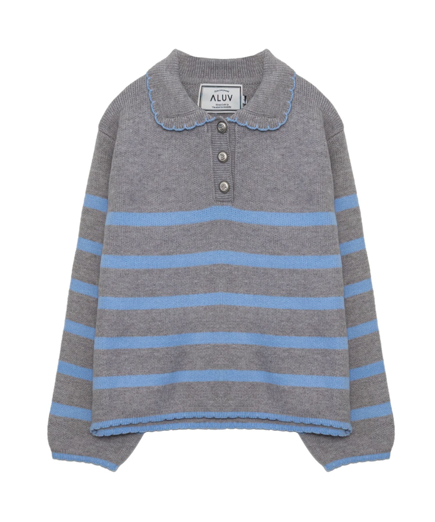 MUSINSA | ALUV Embroidered Kara Dangara Knit AARBPO103B