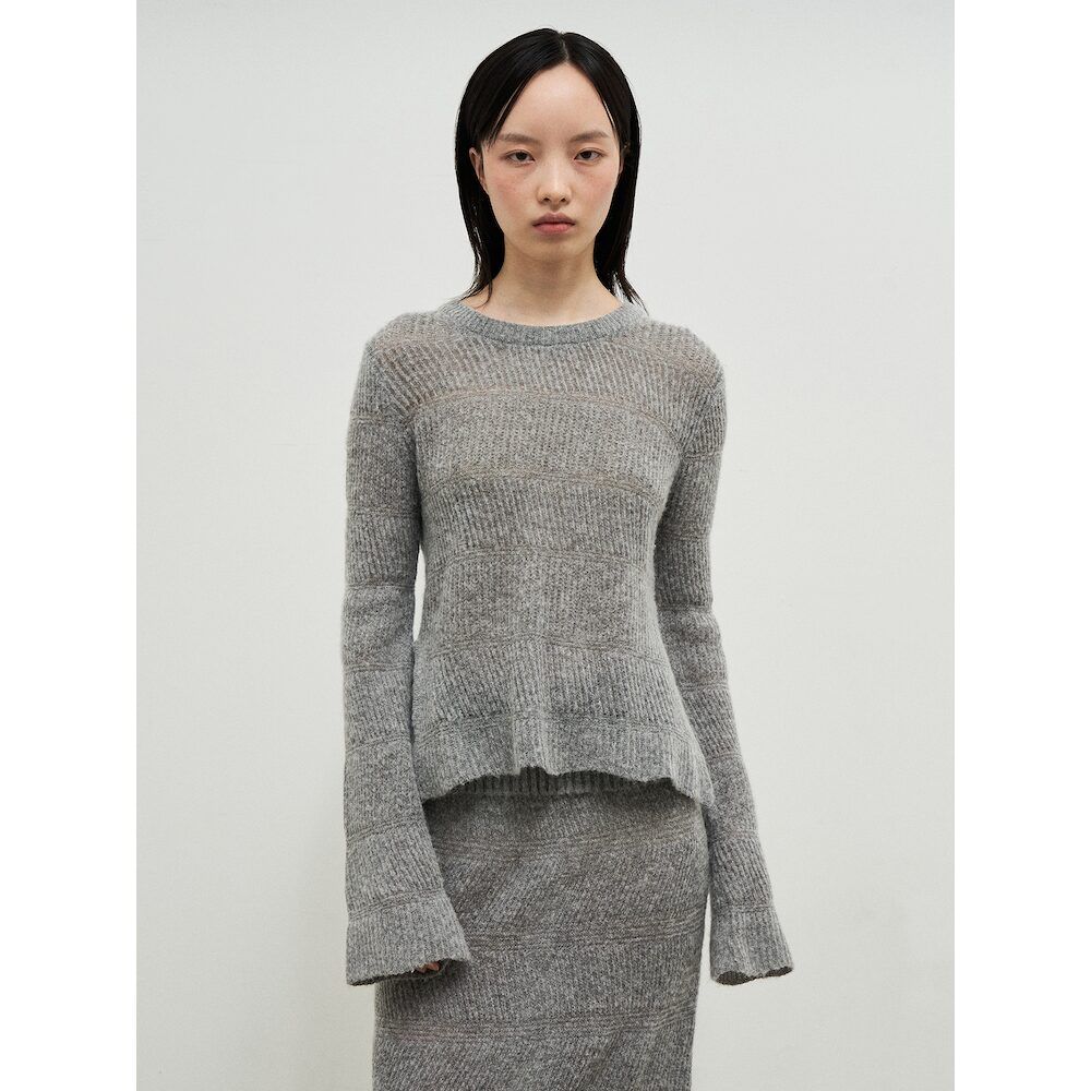 MUSINSA | ANGGAE Alpaca Blend Round Pullover Grey