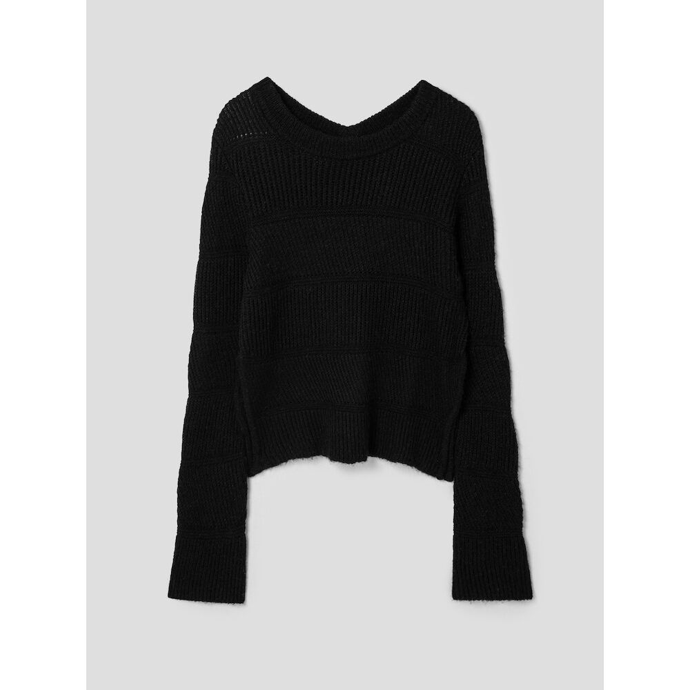 MUSINSA | ANGGAE Alpaca Blend Round Pullover Black