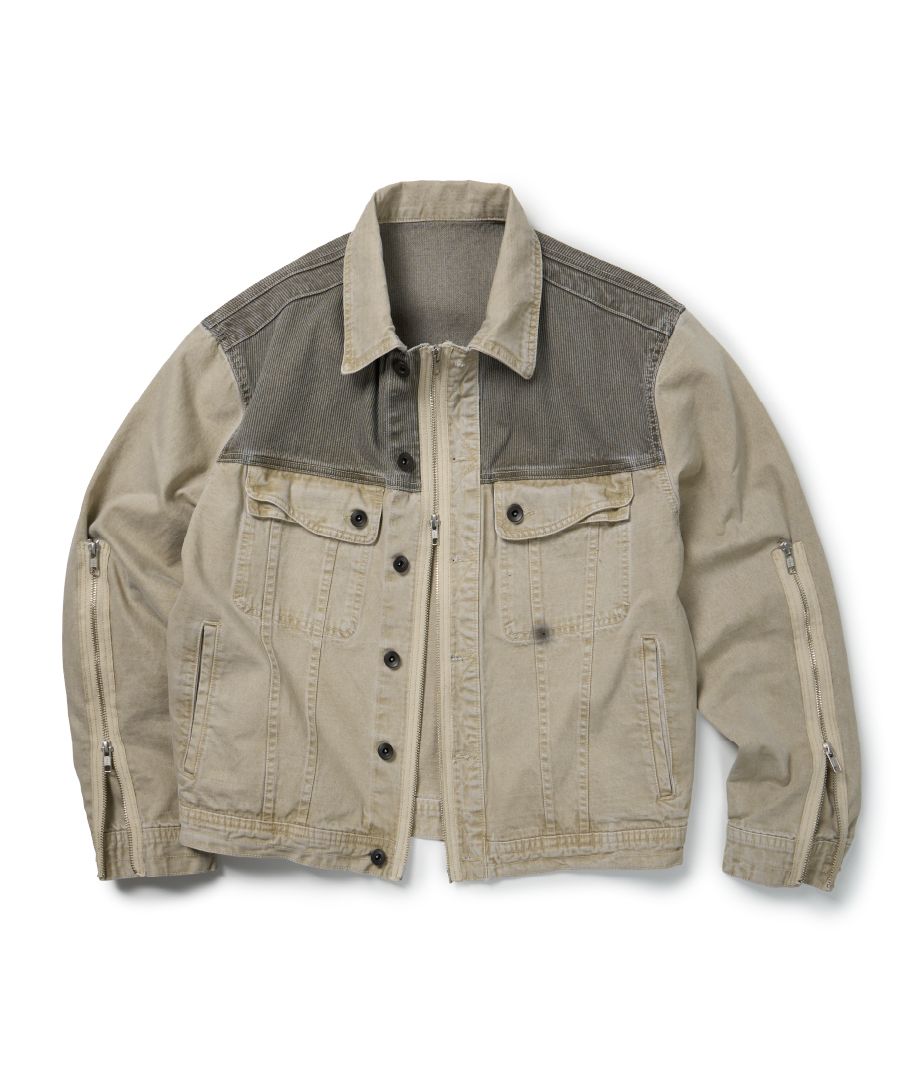MUSINSA | ETCE DYED ZIPPER TRUCKER JACKET 2.0 (BEIGE)