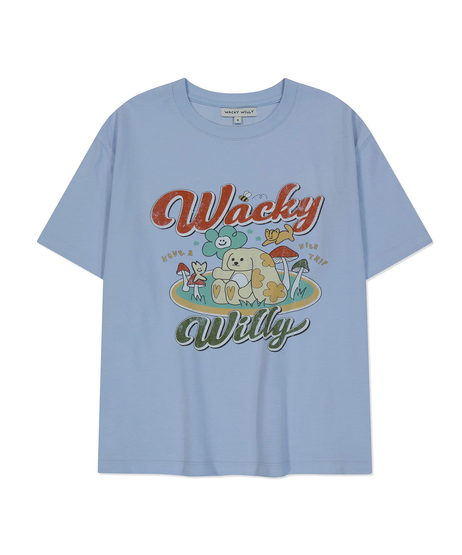 MUSINSA | WACKY WILLY Women's Vintage Graphic Semi-Overfit Short Sleeve ...