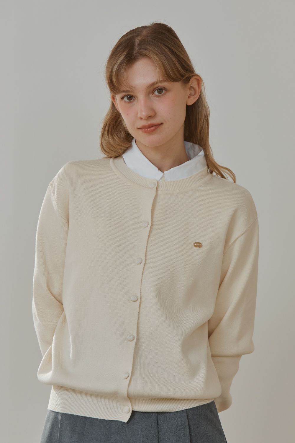 MUSINSA公式 | ANOETIC ANC BASIC ROUND CARDIGAN_IVORY