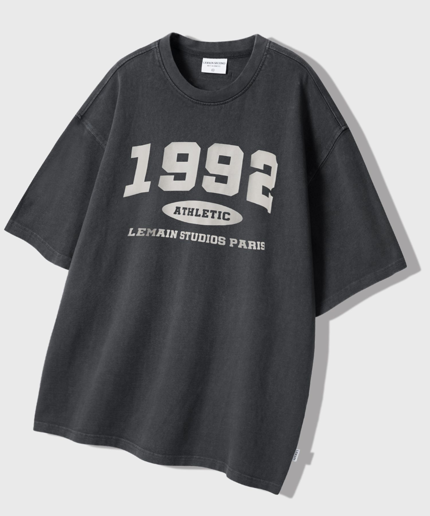 MUSINSA | LEMAIN SECOND 1992 Arch Logo Overfit Short Sleeve Tee [Pigment]